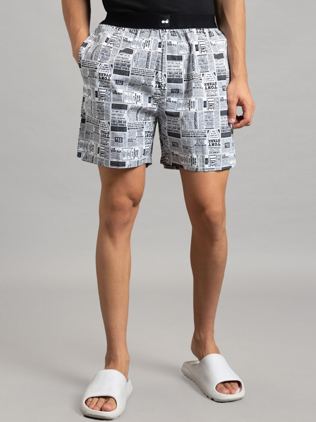 Buy Bewakoof Men All Over Newspaper Printed Boxers - Boxers for Men ...