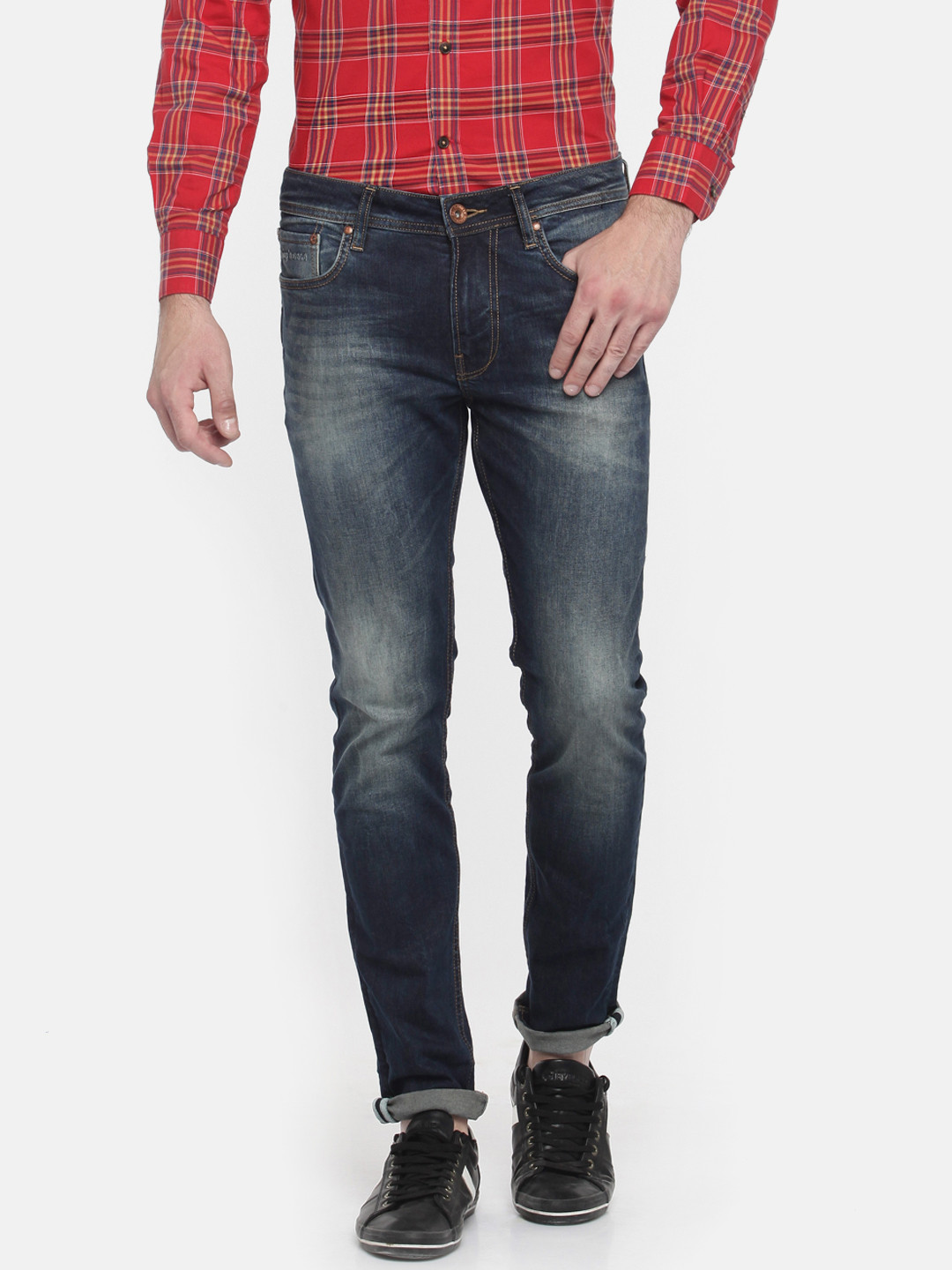 Buy Being Human Clothing Men Blue Skinny Fit Mid Rise Clean Look ...