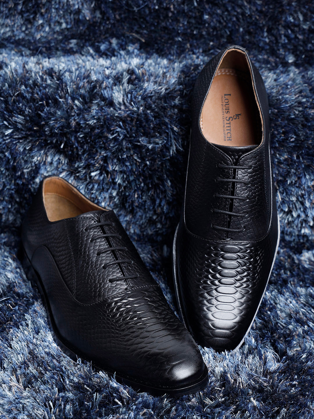 Buy LOUIS STITCH Men Premium Leather Dual Tone Patina Derby Shoes ...