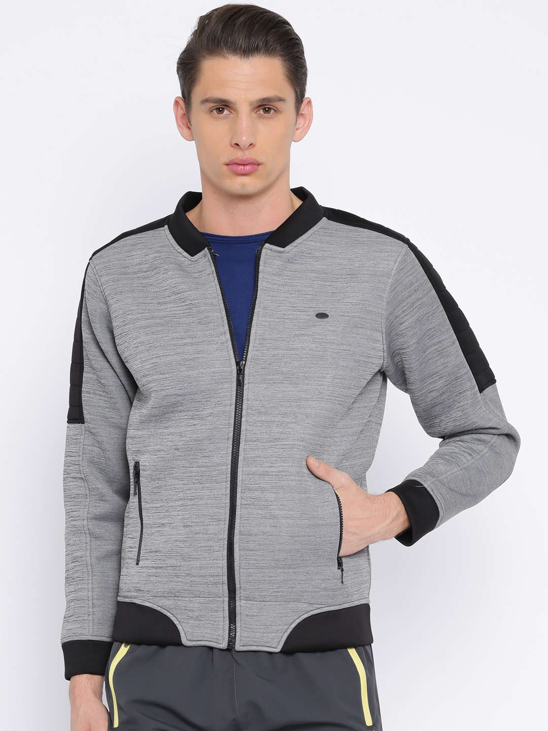 Buy Proline Active Men Grey Solid Sporty Jacket - Jackets for Men ...
