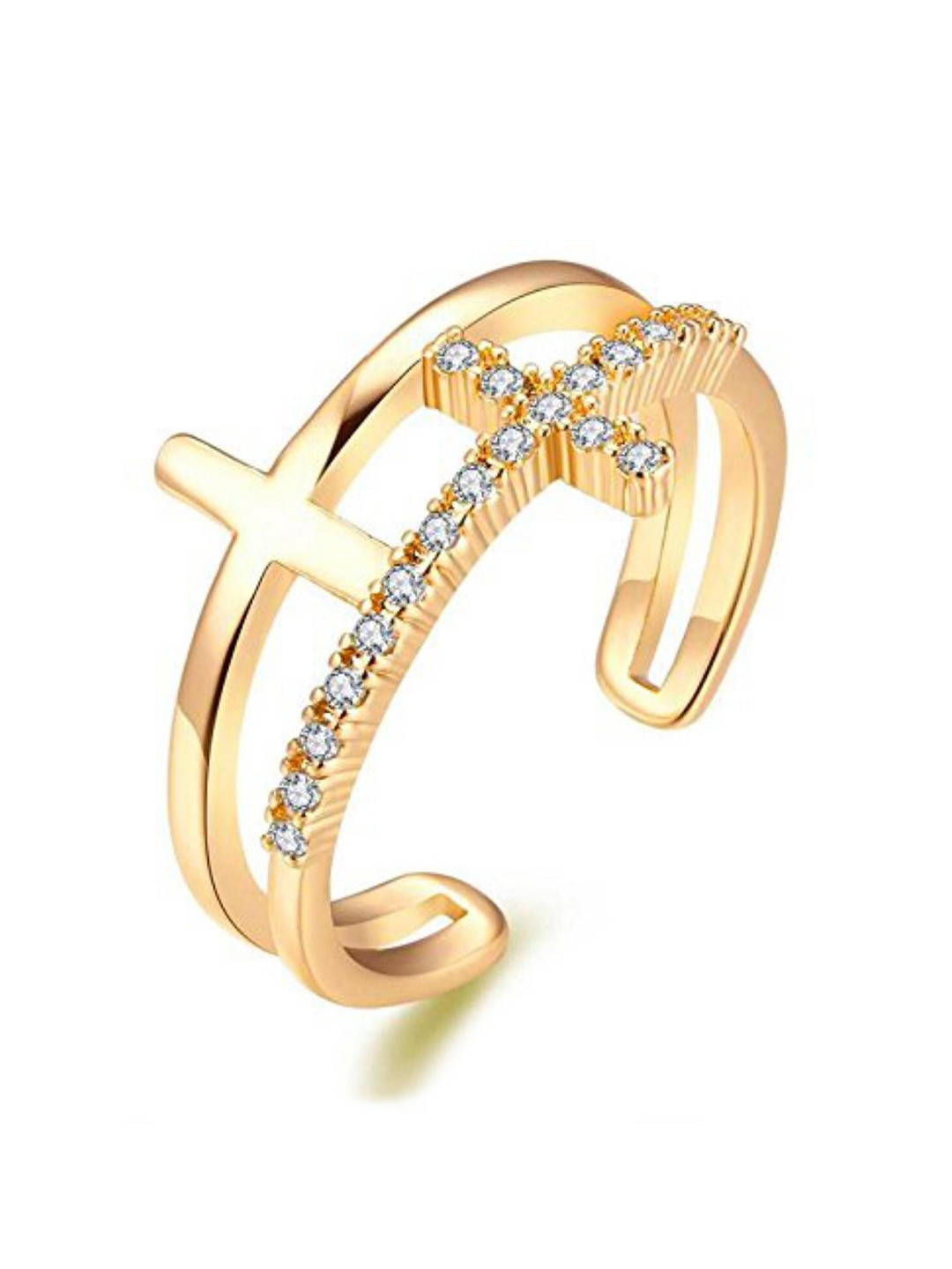 Buy MYKI Gold Plated Cubic Zirconia Studded Ring - Ring for Women 23122786 | Myntra
