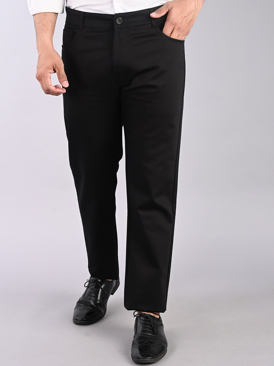 Buy FUBAR Men Slim Fit Easy Wash Formal Trousers - Trousers for Men ...