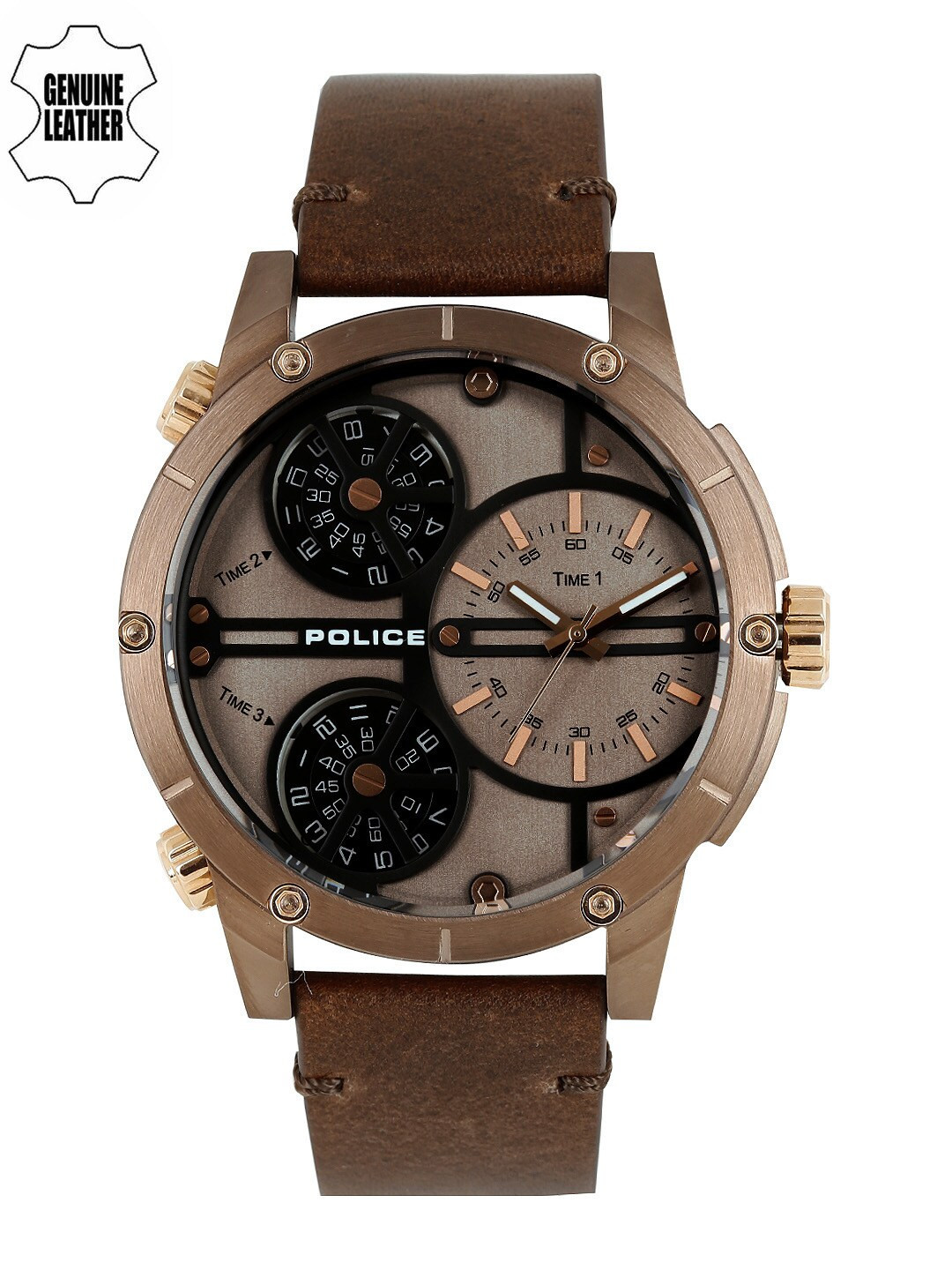 Buy Police Men Brown Dual Dial Analogue Watch PL14699JSBN12 - Watches ...