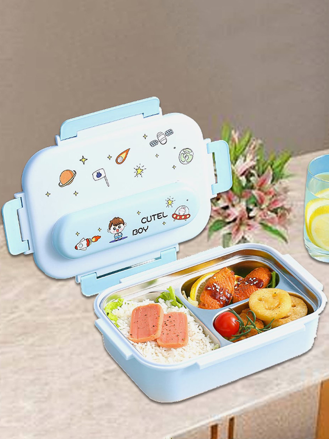 Buy Little Surprise Box LLP Kids Blue Printed Lunch Box - Lunch Box for ...