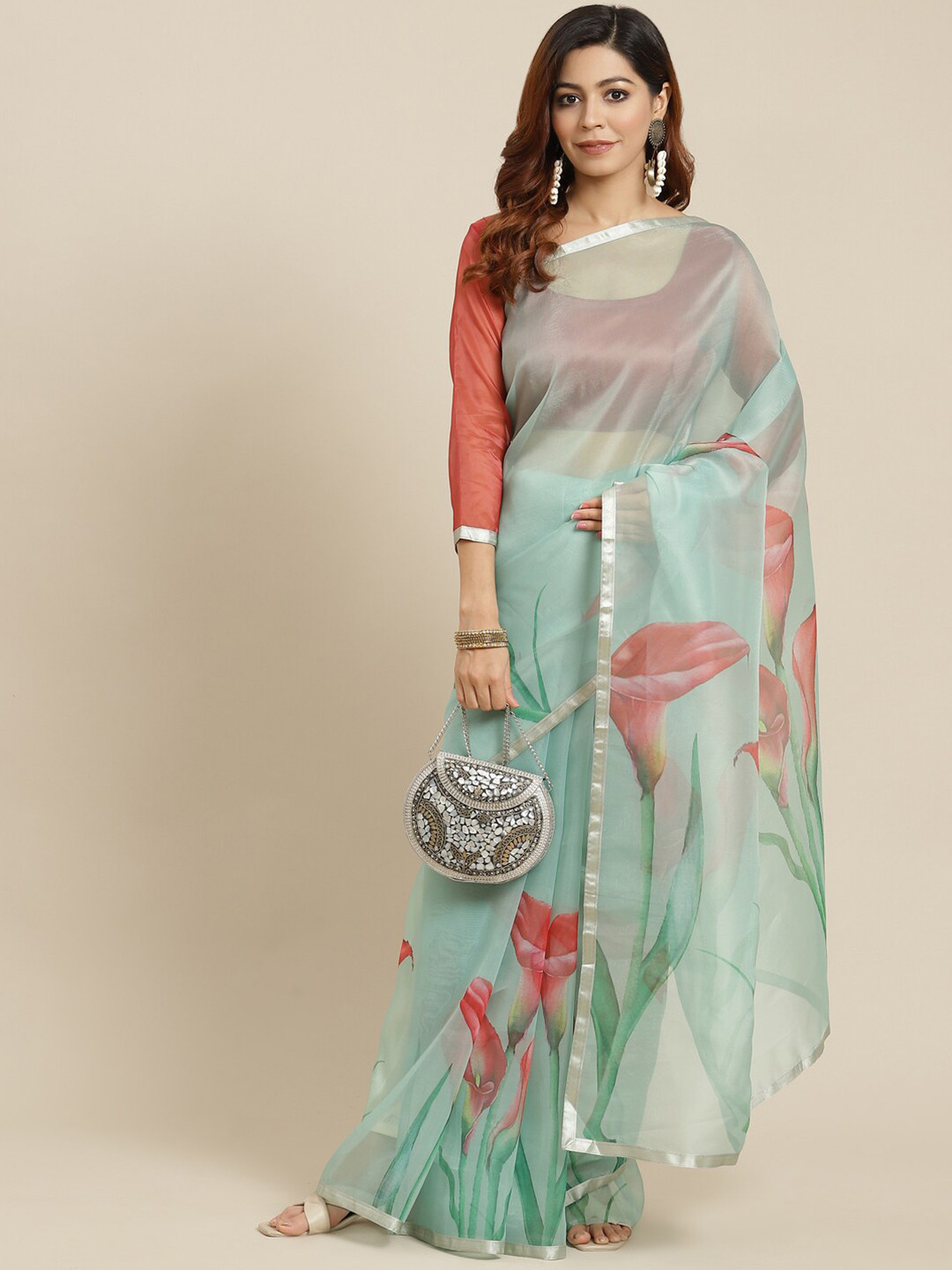 Buy Somras Floral Printed Saree - Sarees for Women 23135706 | Myntra