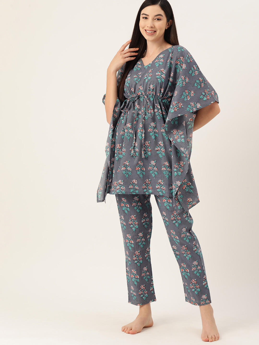 Buy ETC Women Floral Printed Cotton Night Suit - Night Suits for Women ...