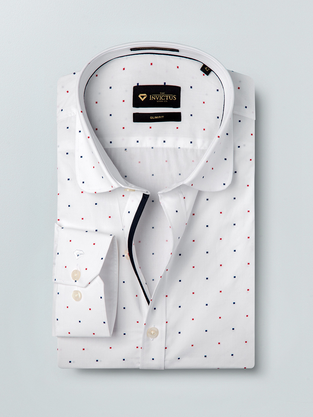 Buy INVICTUS Men White Slim Fit Printed Sustainable Casual Shirt ...