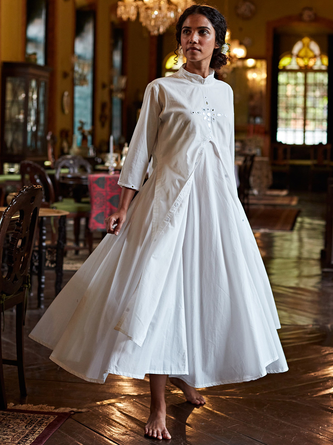 Buy OKHAI Embellished Fit And Flare Ethnic Dress - Ethnic Dresses for ...