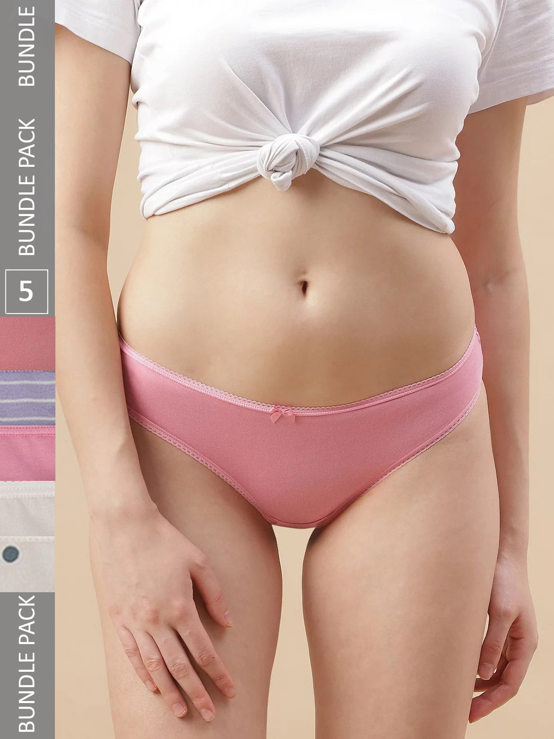 Buy Marks & Spencer Women Pack Of 5 Printed Cotton Basic Briefs - Briefs for Women 23149600 | Myntra