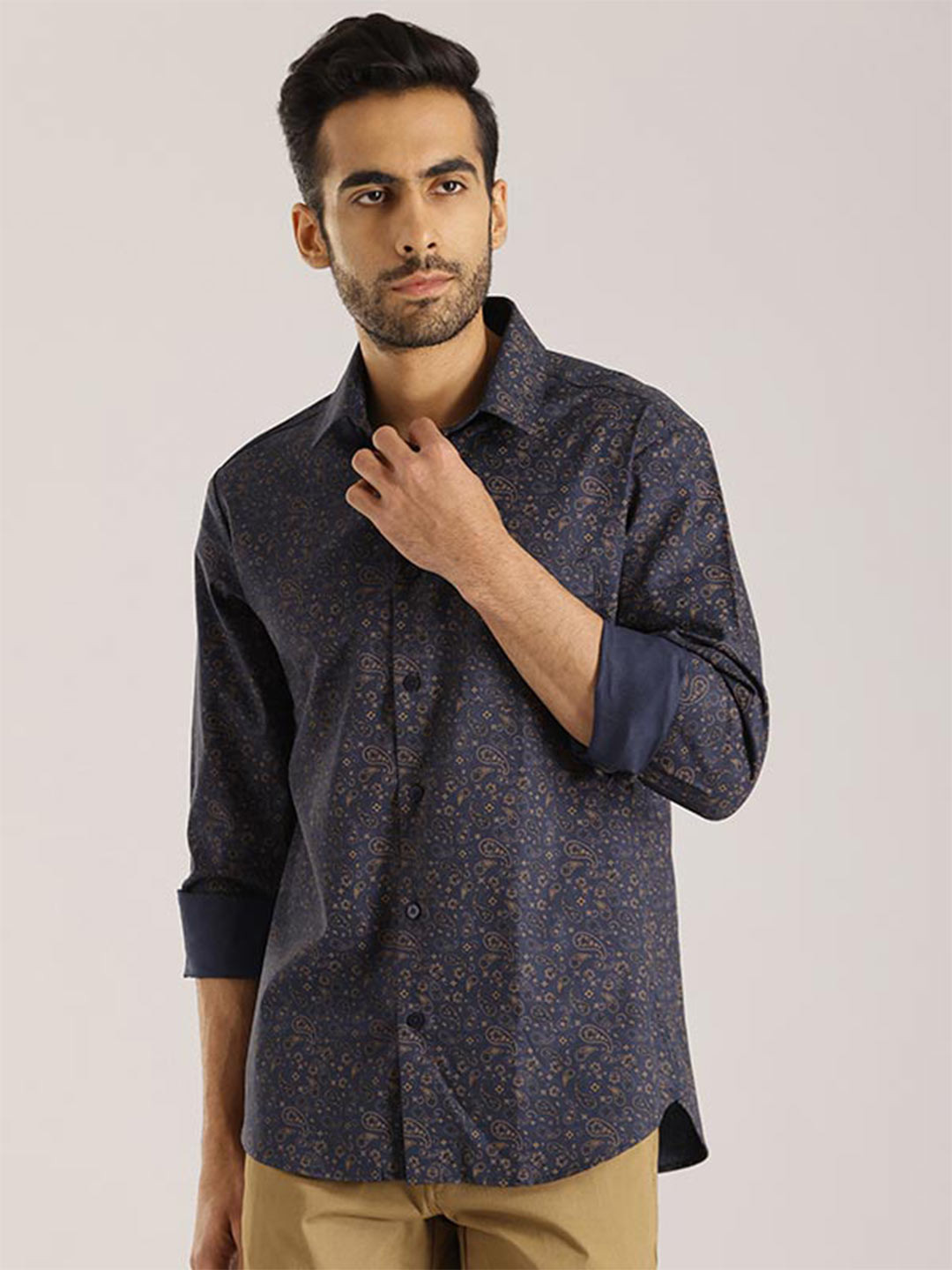 Buy Indian Terrain Chiseled Slim Fit Ethnic Motifs Printed Pure Cotton ...