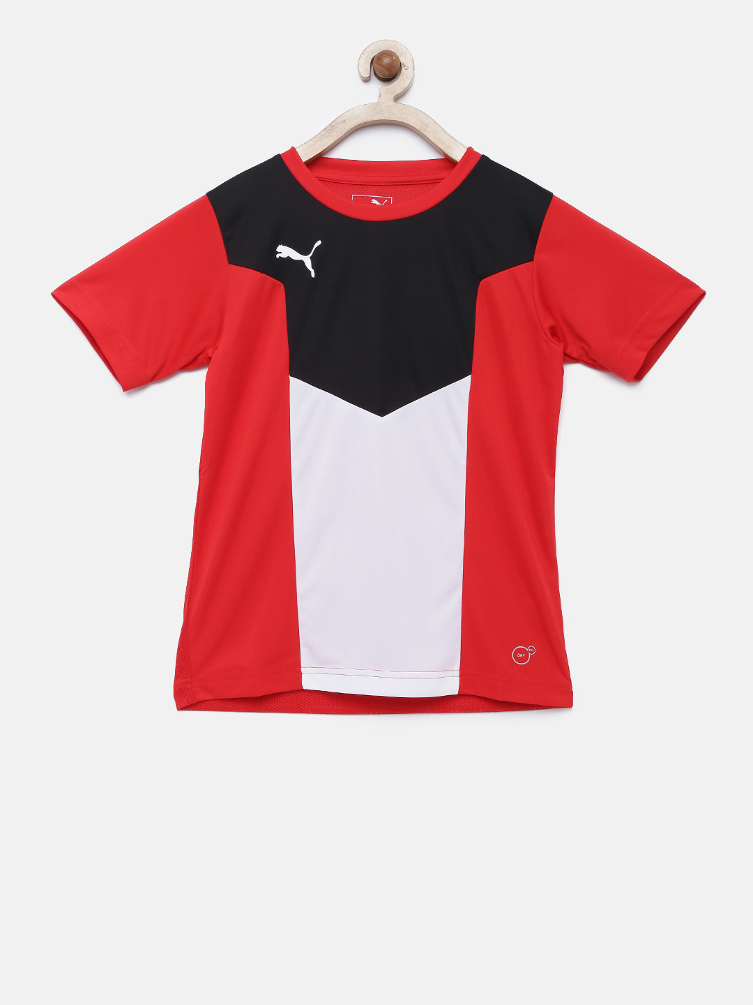 Buy Puma Kids Red & Black Colourblocked T Shirt - Tshirts for Unisex ...