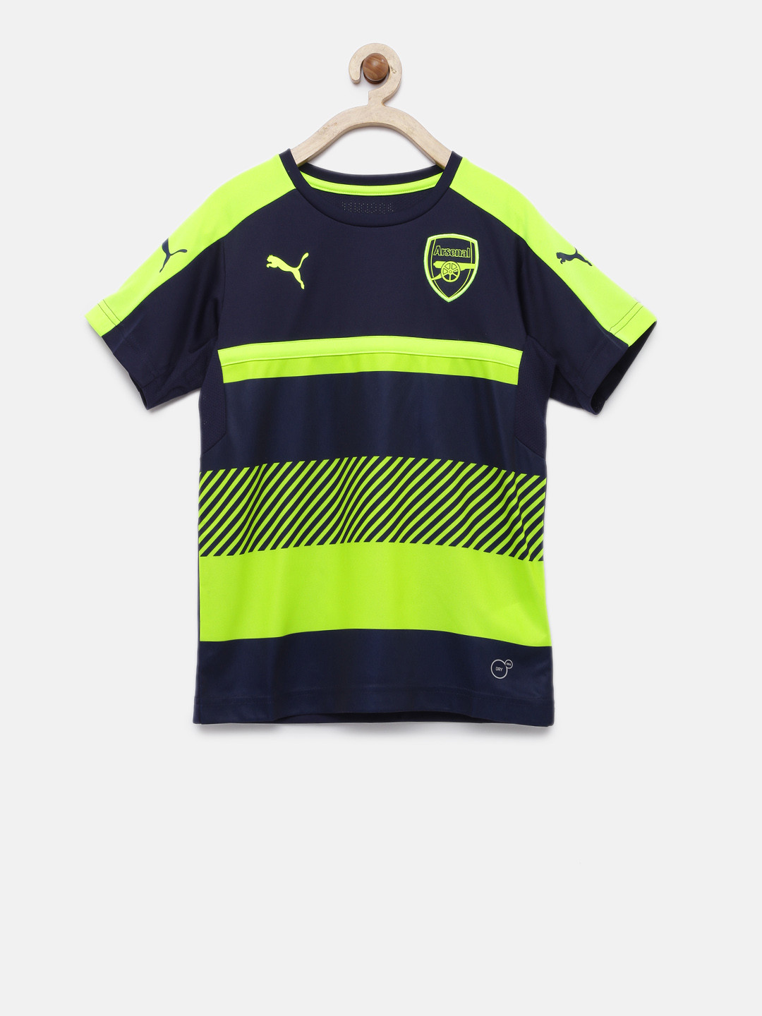 Buy Puma Boys Navy & Fluorescent Green AFC Training Jersey T Shirt ...