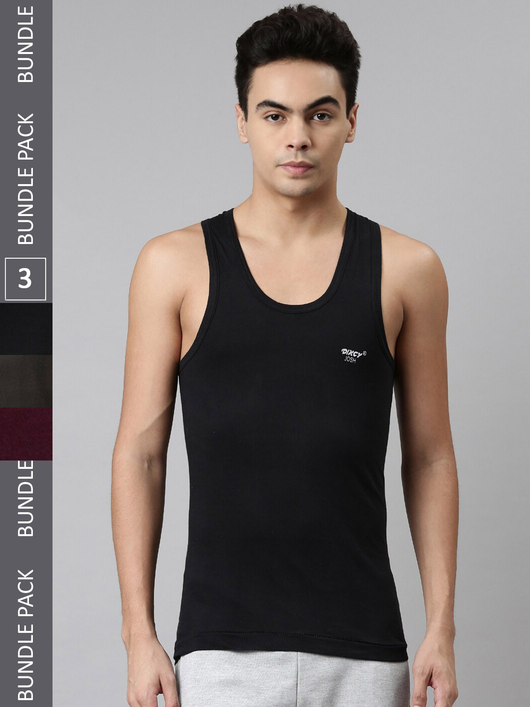 Buy DIXCY JOSH Mens Pack Of 3 Solid U Neck Breathable Superior & Light ...