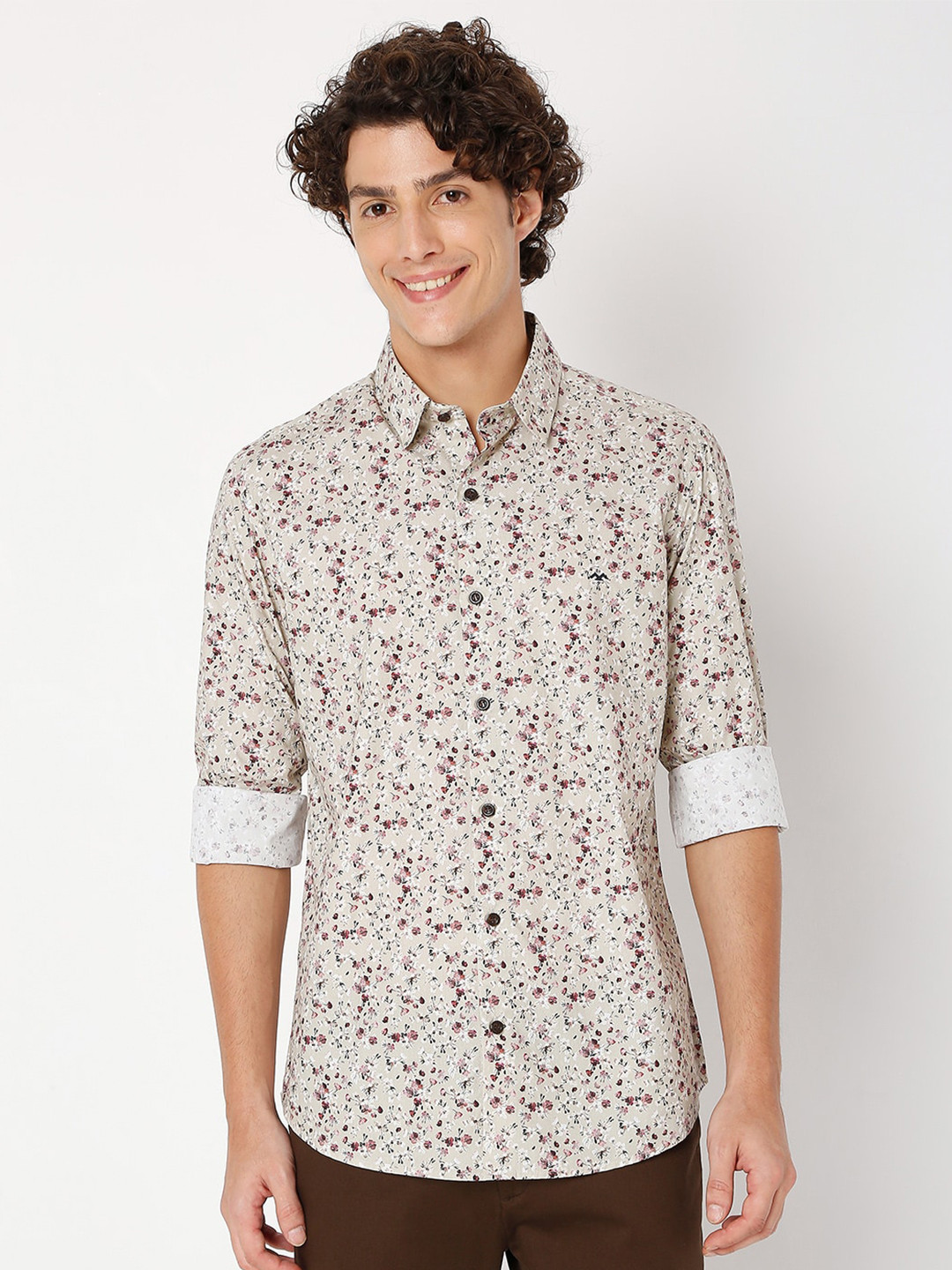 Buy Mufti Floral Printed Slim Fit Cotton Casual Shirt - Shirts for Men ...