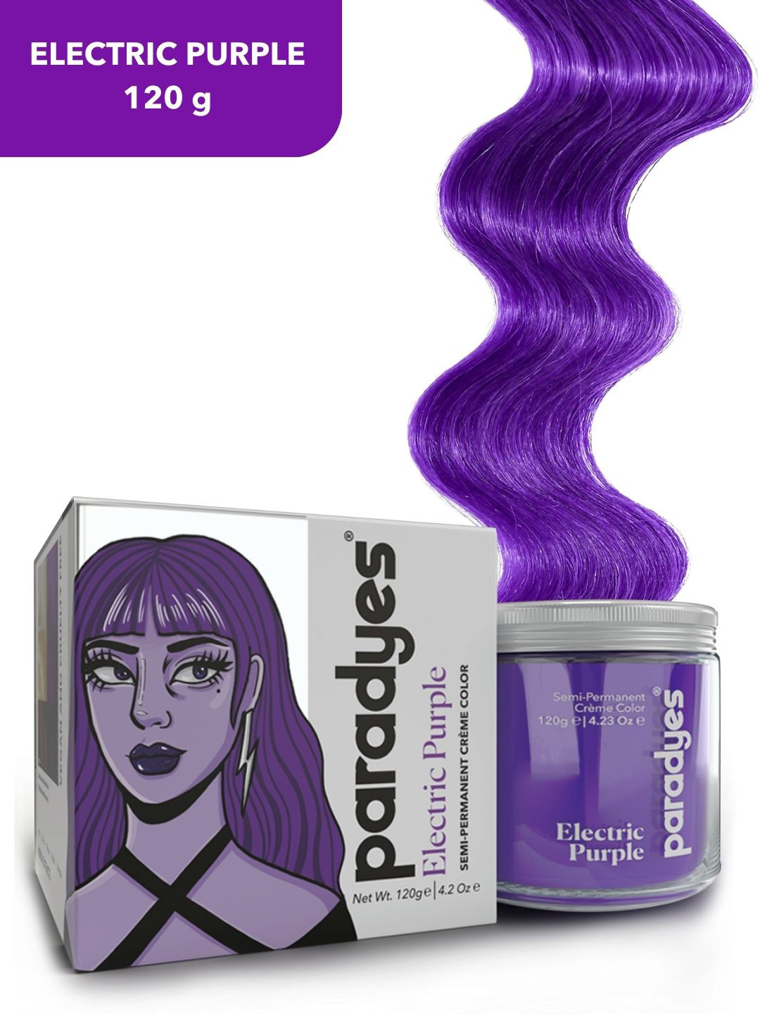 Buy Paradyes Ammonia Free Semi Permanent Creme Hair Color 120g Electric ...