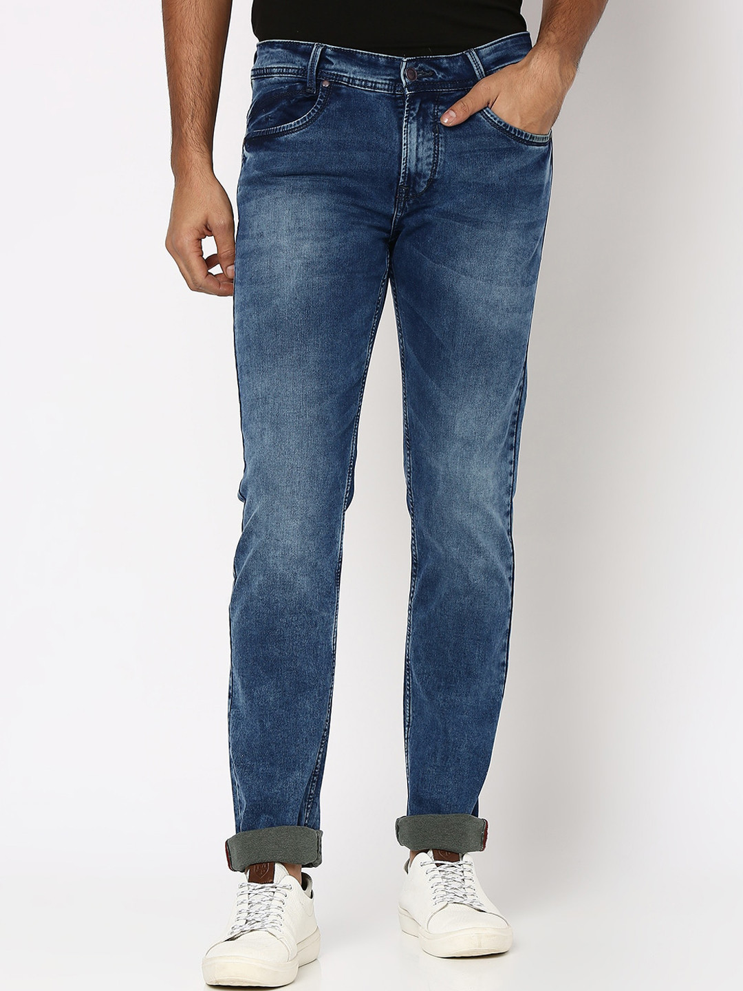 Buy Mufti Men Slim Fit Heavy Fade Clean Look Stretchable Jeans - Jeans ...