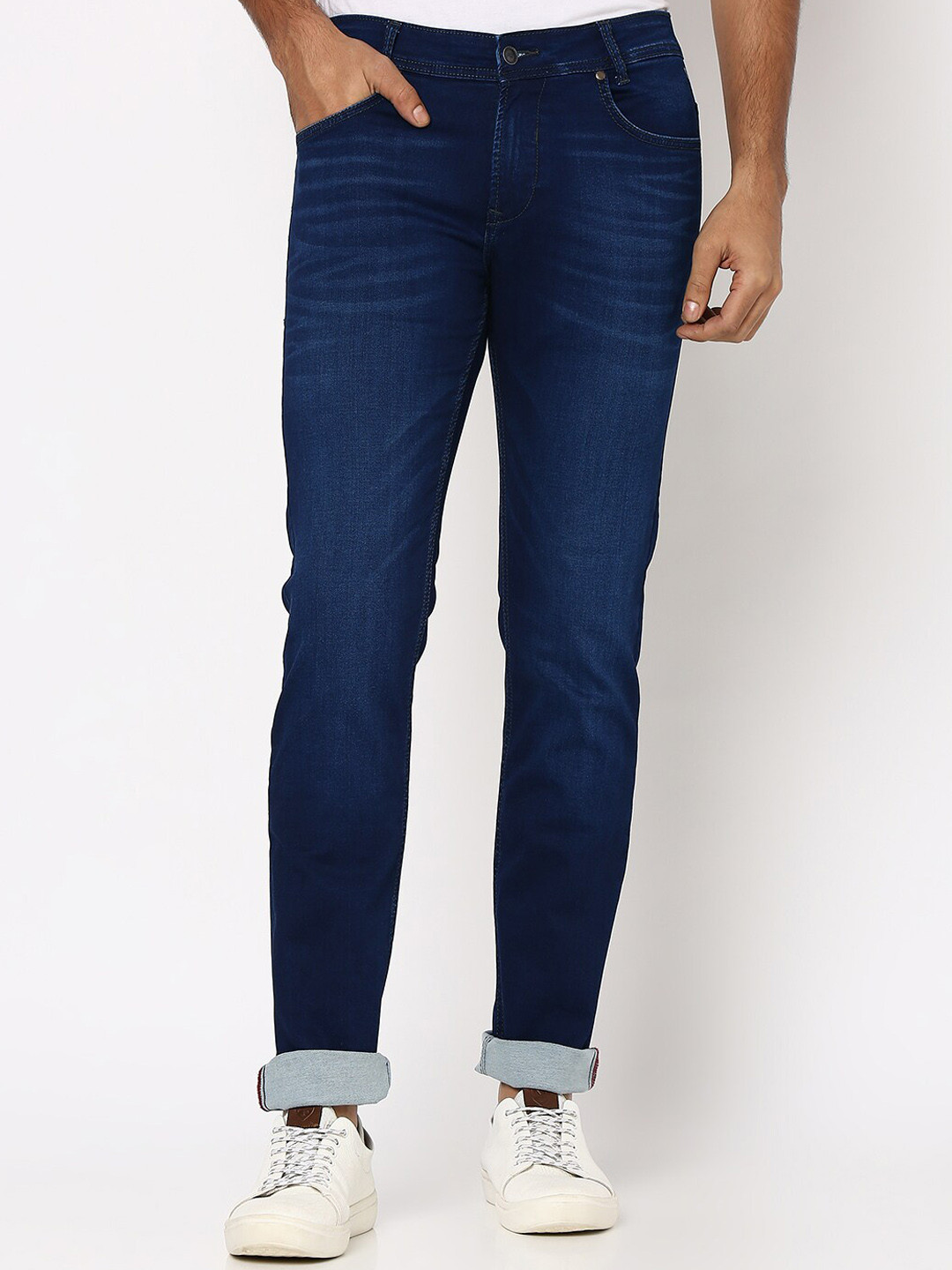 Buy Mufti Men Mid Rise Slim Fit Light Fade Clean Look Stretchable Jeans ...