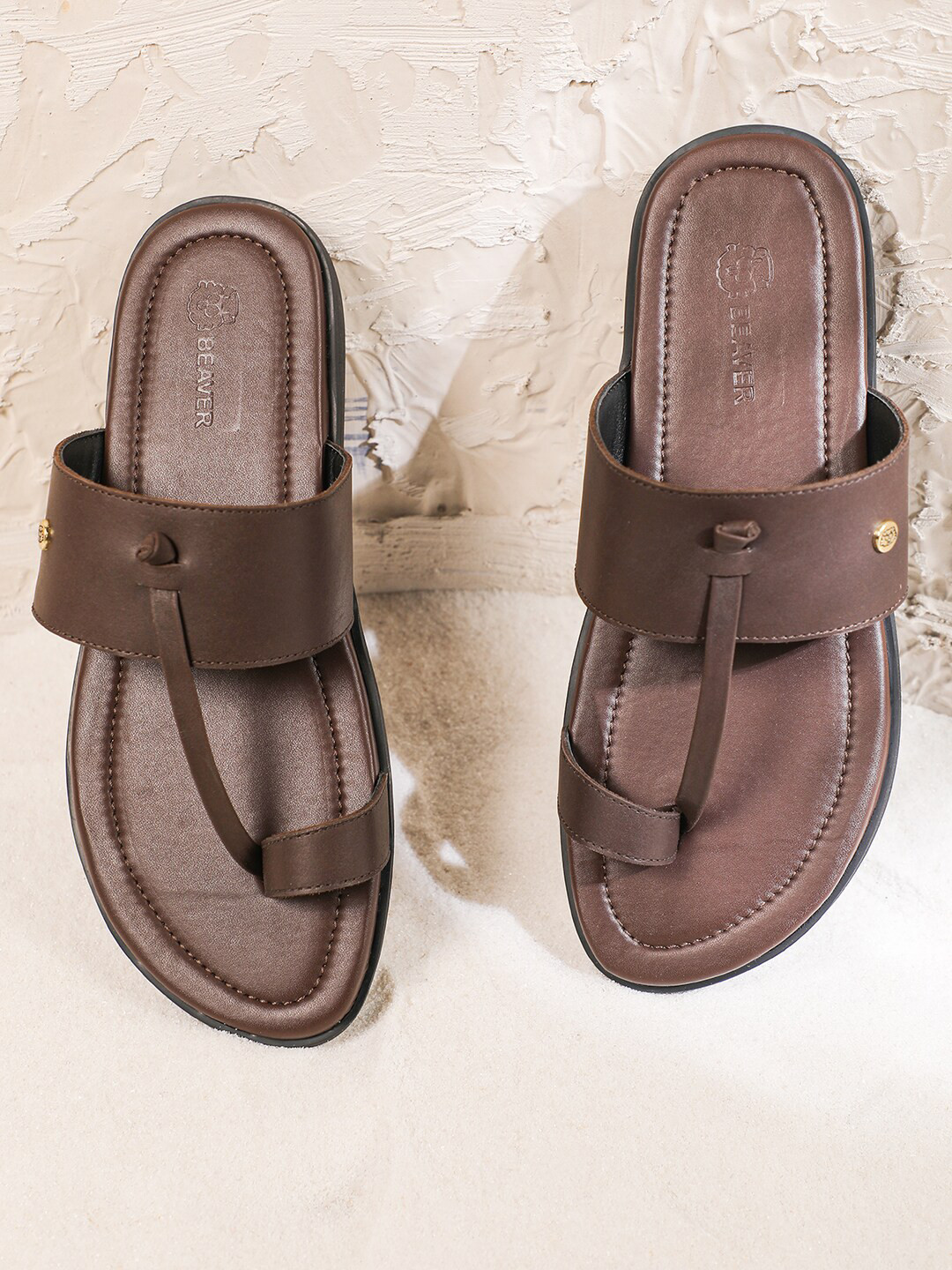 Buy BEAVER Men One Toe Leather Comfort Sandals - Sandals for Men ...