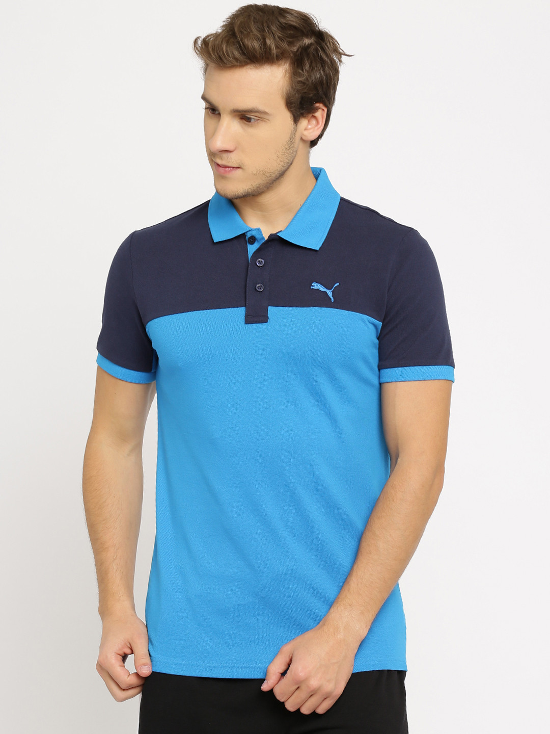Buy Puma Men Blue Colourblocked Polo T Shirt - Tshirts for Men 2317025 ...