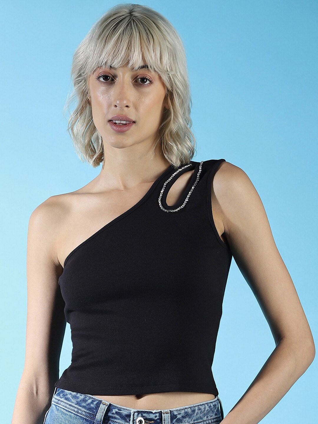 Buy ONLY One Shoulder Crop Top - Tops for Women 23174618 | Myntra