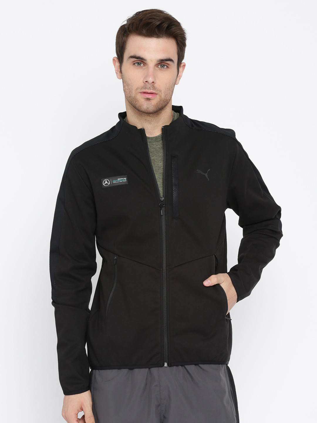 Buy PUMA Motorsport Men Black MAMGP T7 Sweat Sporty Track Jacket ...