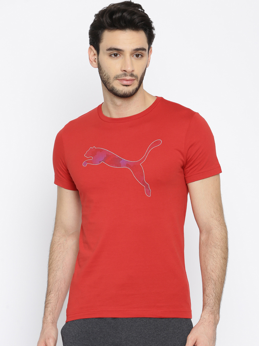 Buy Puma Men Red Active Hero Printed Round Neck T Shirt - Tshirts for ...