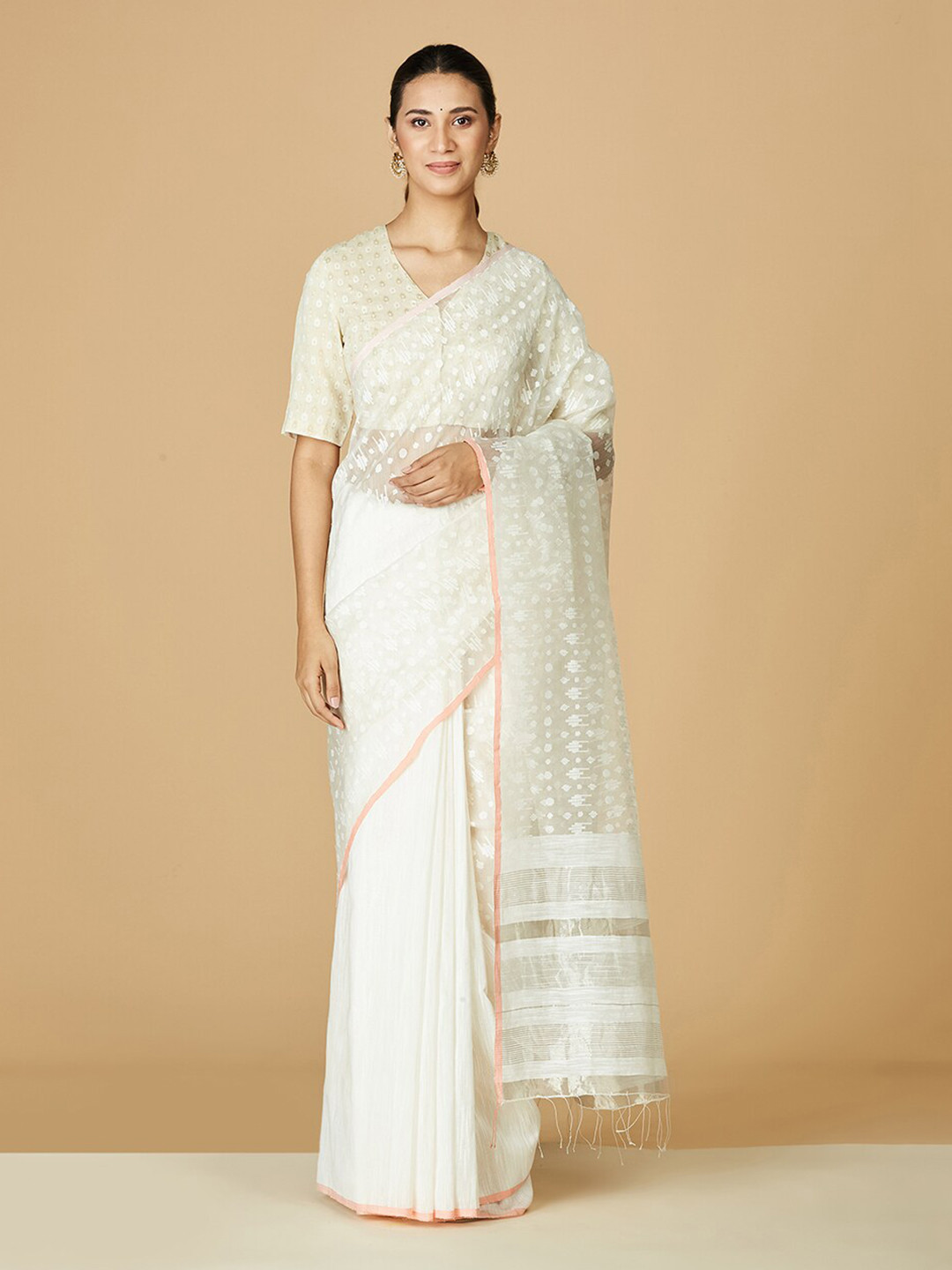 Buy Fabindia Ethnic Woven Design Silk Cotton Saree - Sarees for Women ...