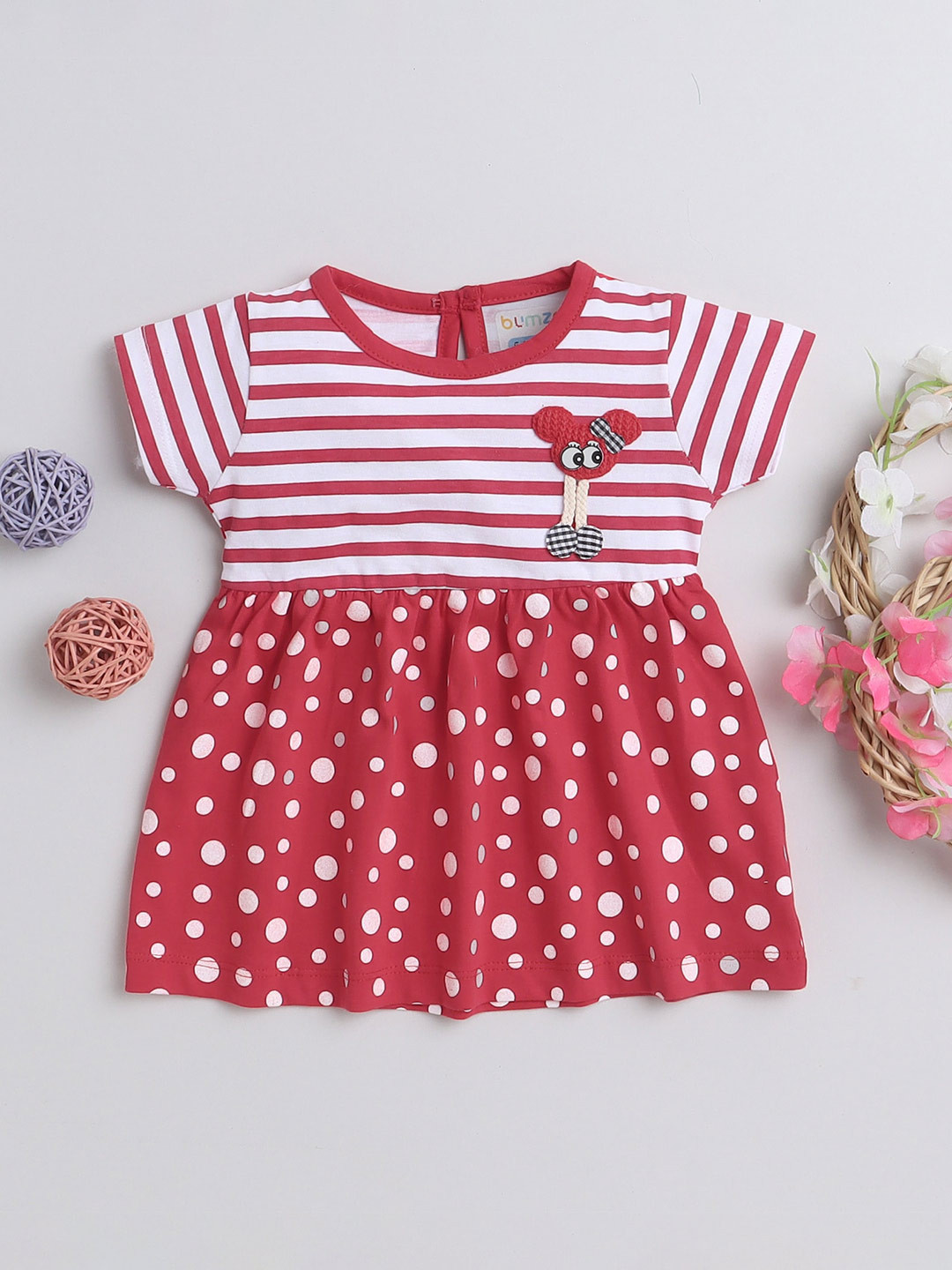 Buy BUMZEE Red Striped Fit & Flare Dress - Dresses for Girls 23182810 ...