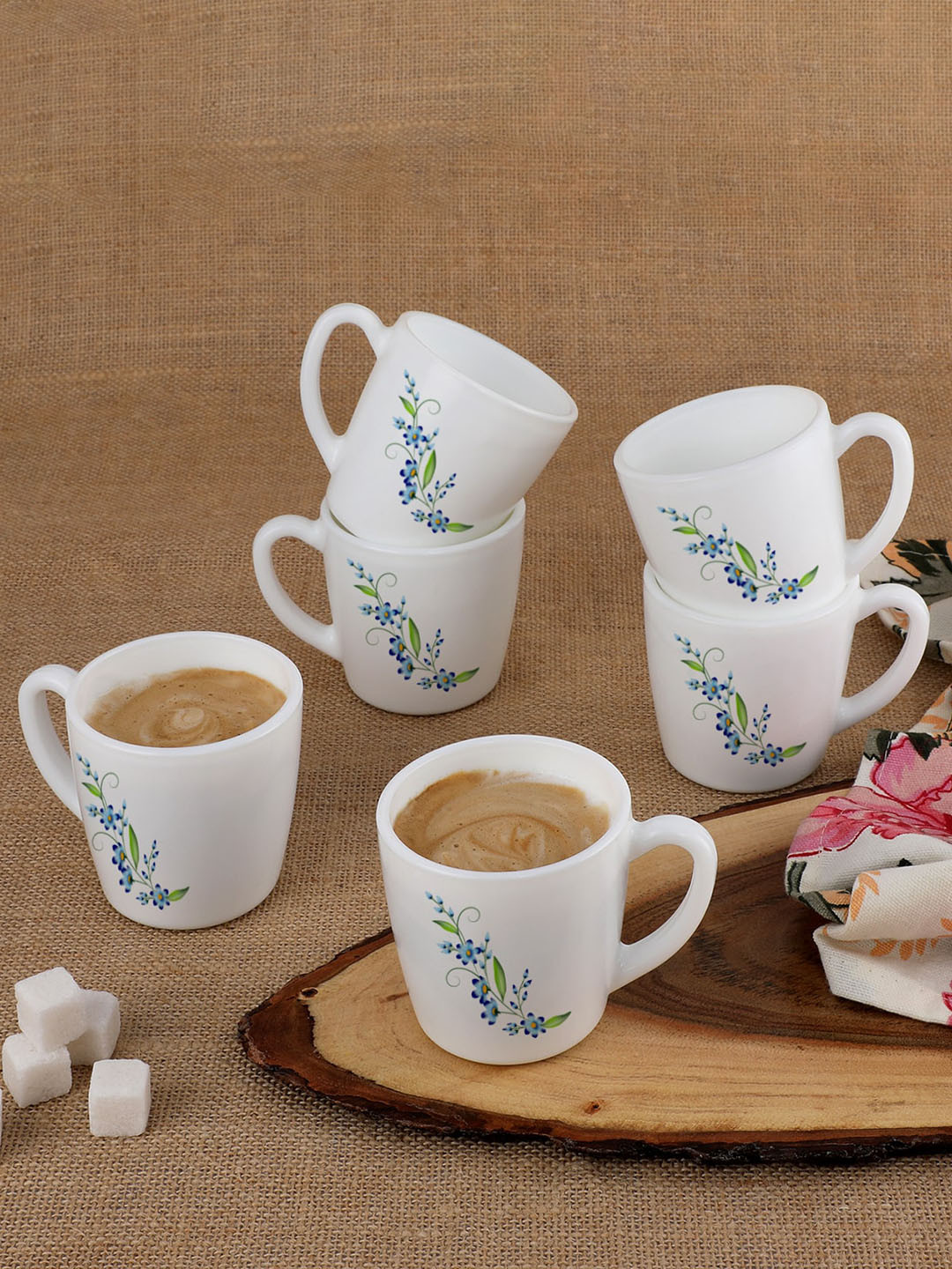 Buy Cello Creeper Fantasy 6 Pieces White Ricca Coffee Mugs 100ml - Cups ...