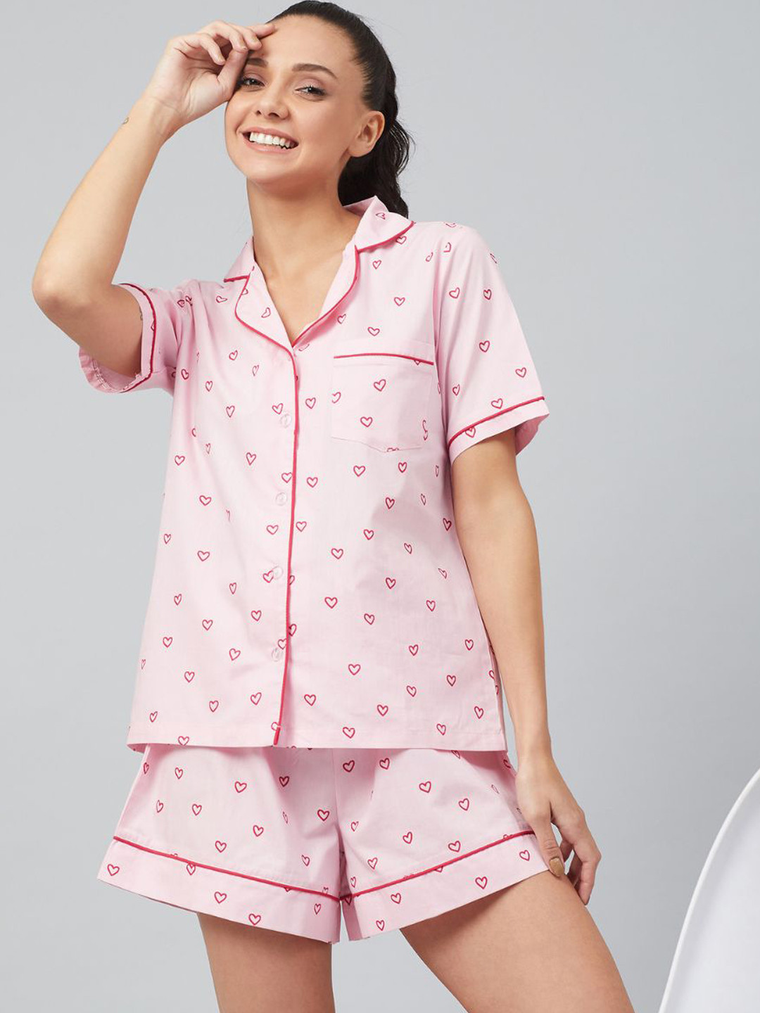 Buy The Snug Studio Conversational Printed Pure Cotton Night Suit ...