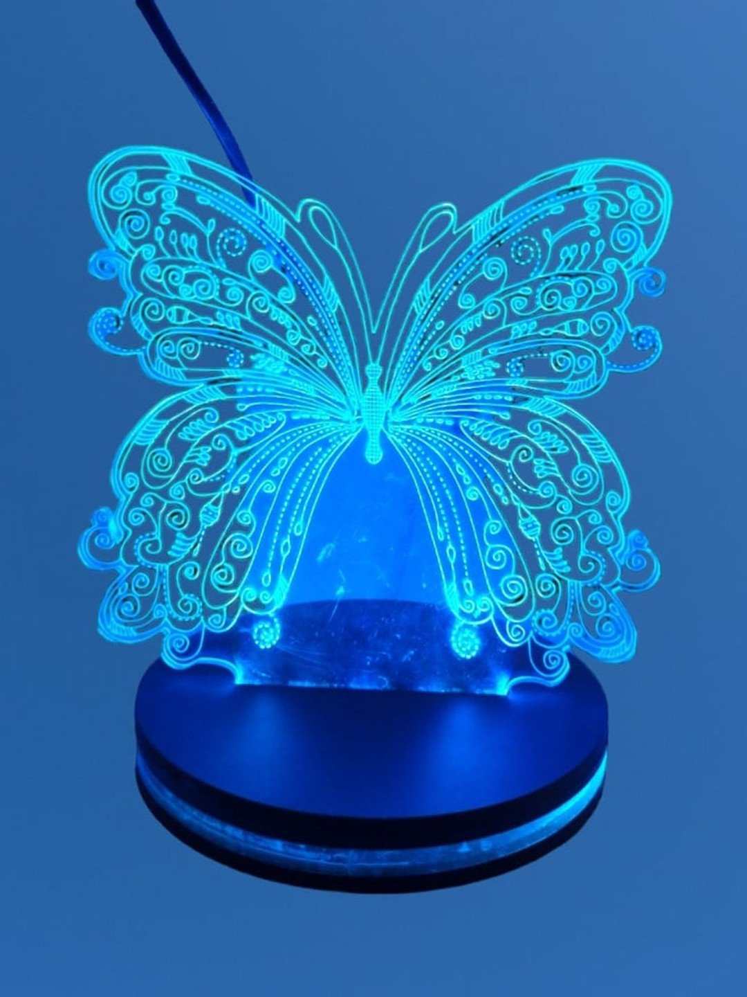 Buy Buyist Blue Butterfly Acrylic Led Lamp With 16 Color Changing Light ...