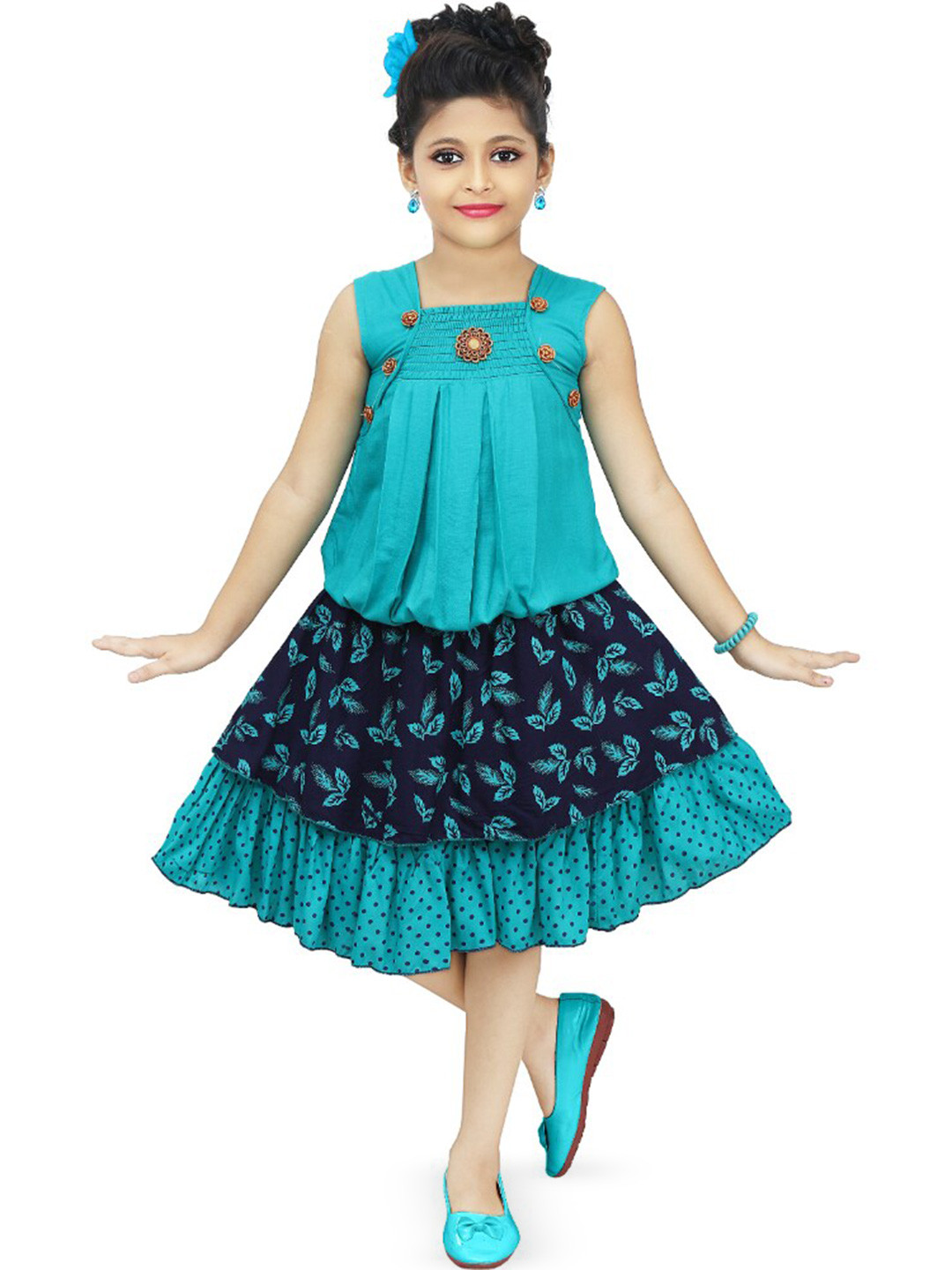 Buy BAESD Girls Printed Top With Skirt - Clothing Set for Girls ...