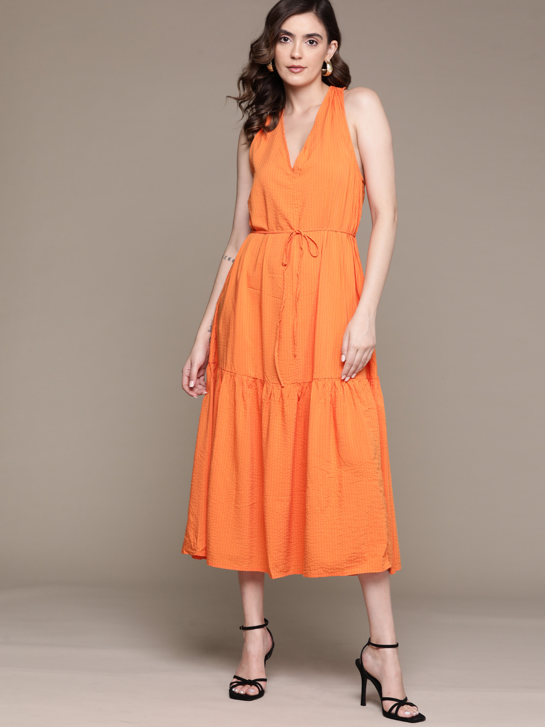 Buy MANGO Coral A Line Maxi Dress - Dresses for Women 23198522 | Myntra