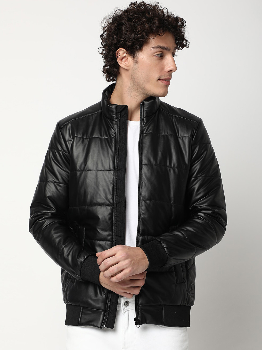 Buy Mufti Mock Collar Lightweight Slim Fit Padded Jacket - Jackets for ...