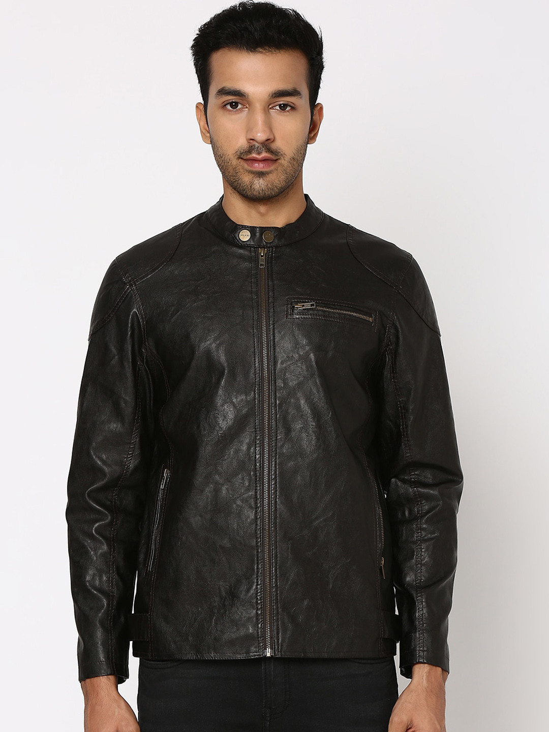 Buy Mufti Stand Collar Biker Jacket - Jackets for Men 23198724 | Myntra