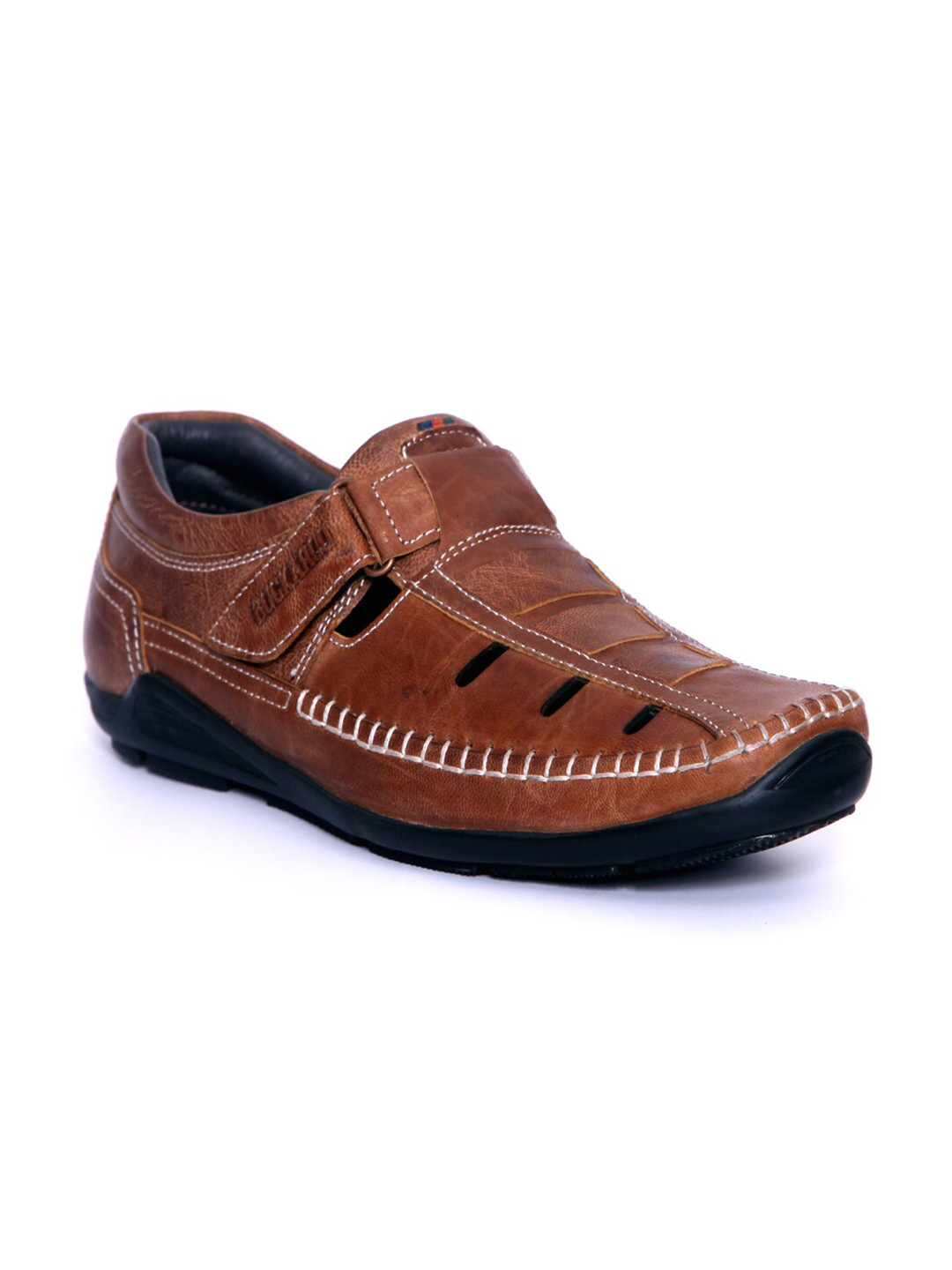 Buy Buckaroo Men Textured Leather Shoe Style Sandals - Sandals for Men ...