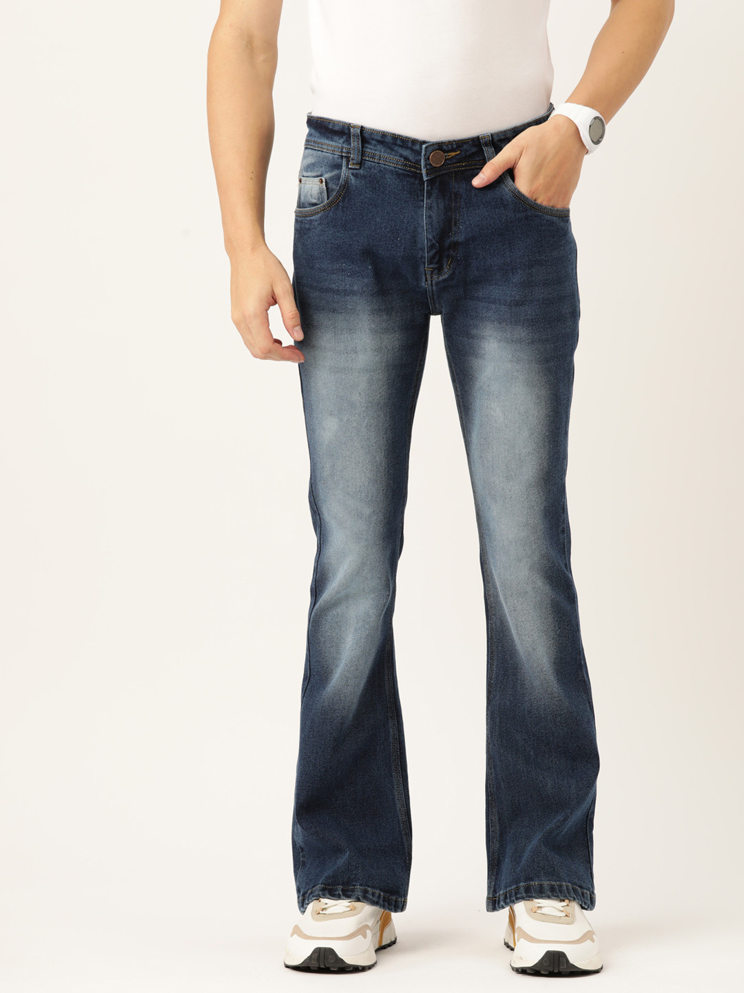 Buy PARIS HAMILTON Men Bootcut Heavy Fade Stretchable Jeans - Jeans for ...