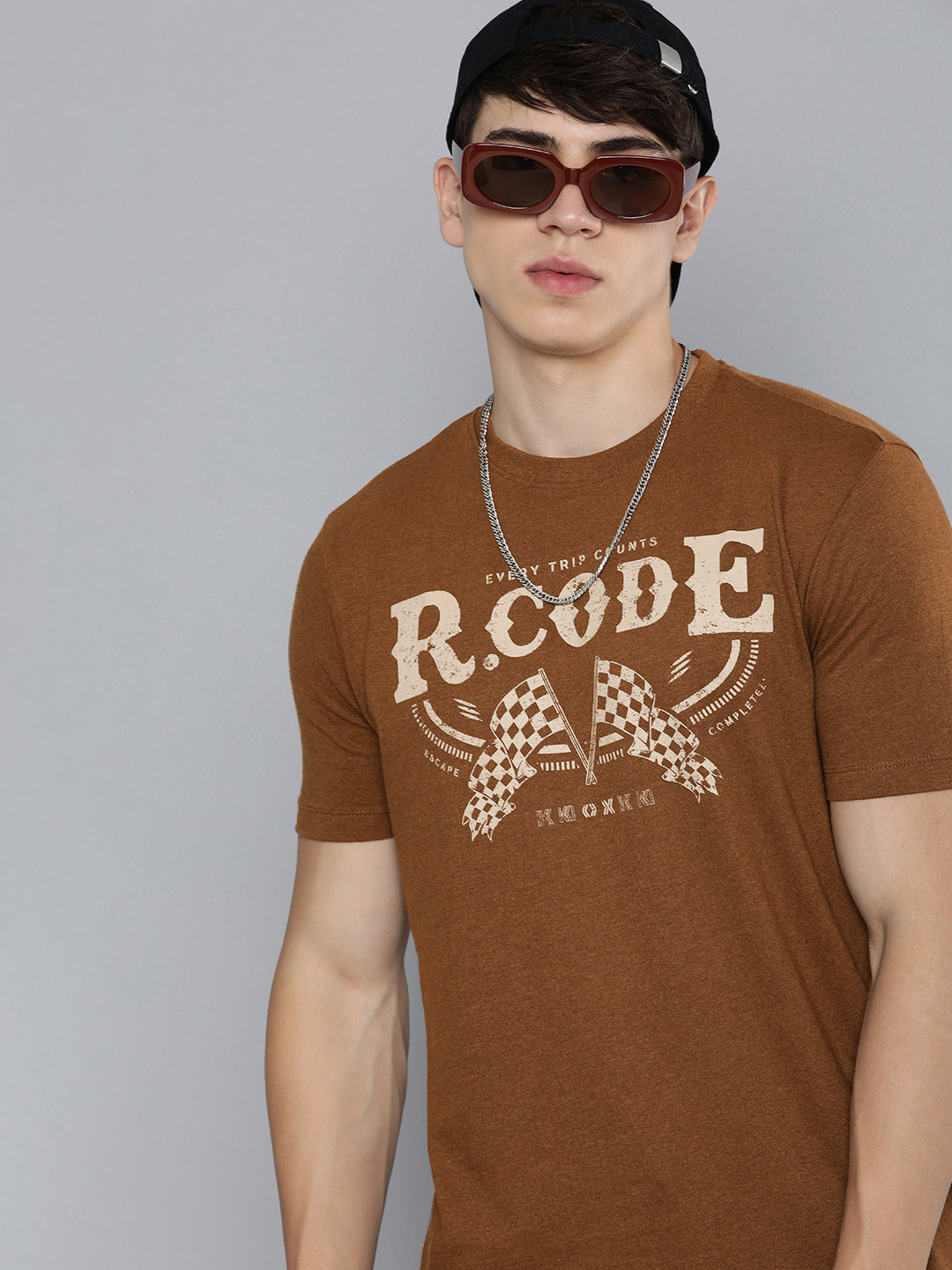 Buy R Code By The Roadster Life Co Men Typography Printed T Shirt ...