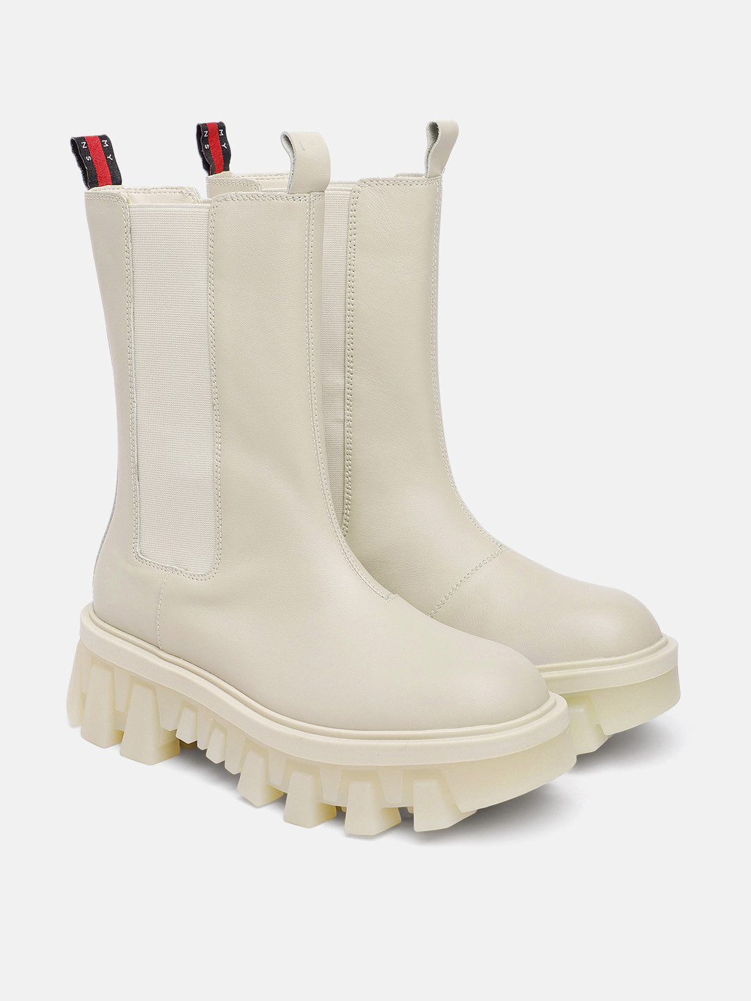 Buy Tommy Hilfiger Women Solid Translucent Leather High Top Chunky ...