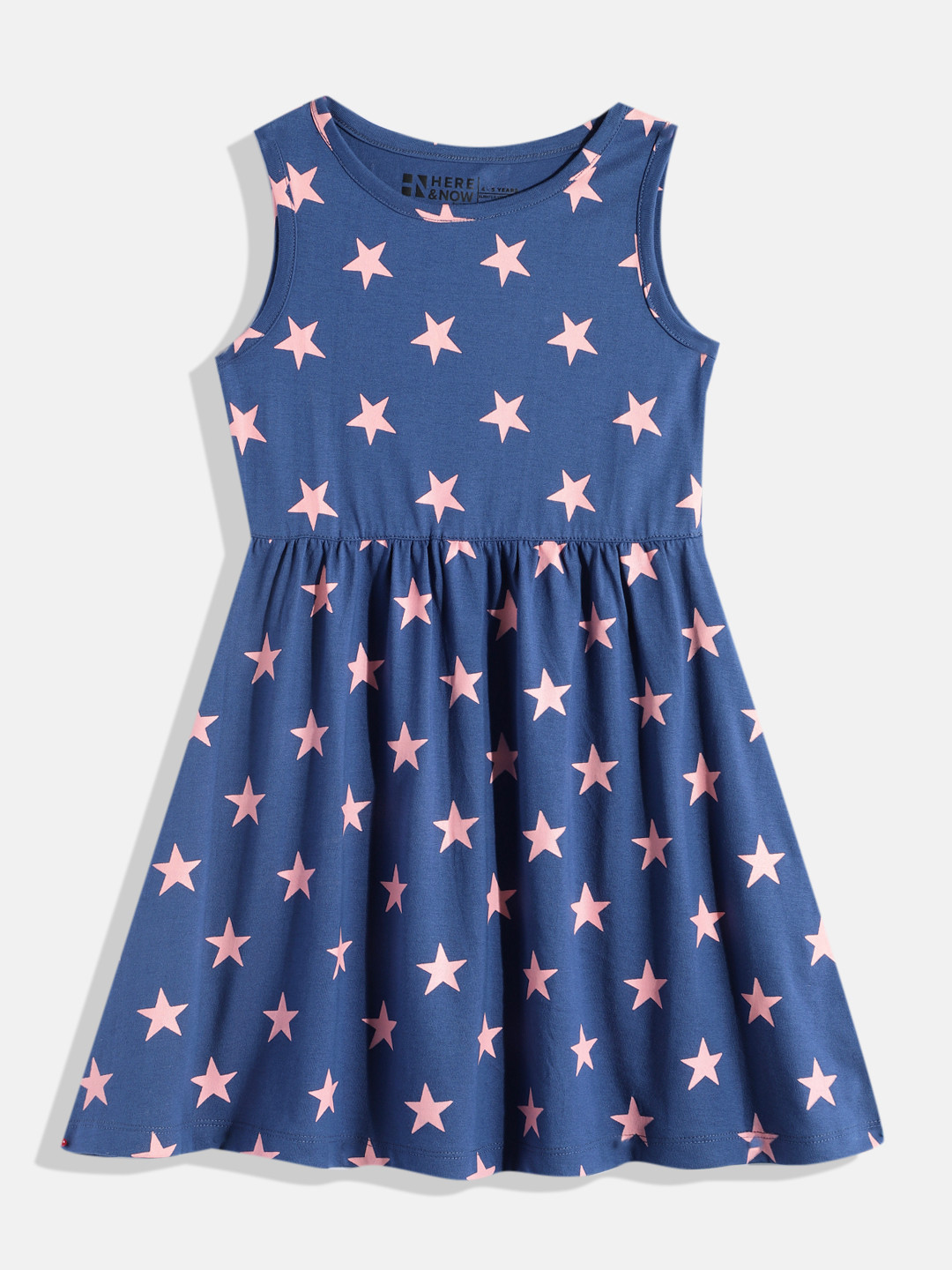 Buy HERE&NOW Girls Star Print Fit & Flare Dress - Dresses for Girls ...