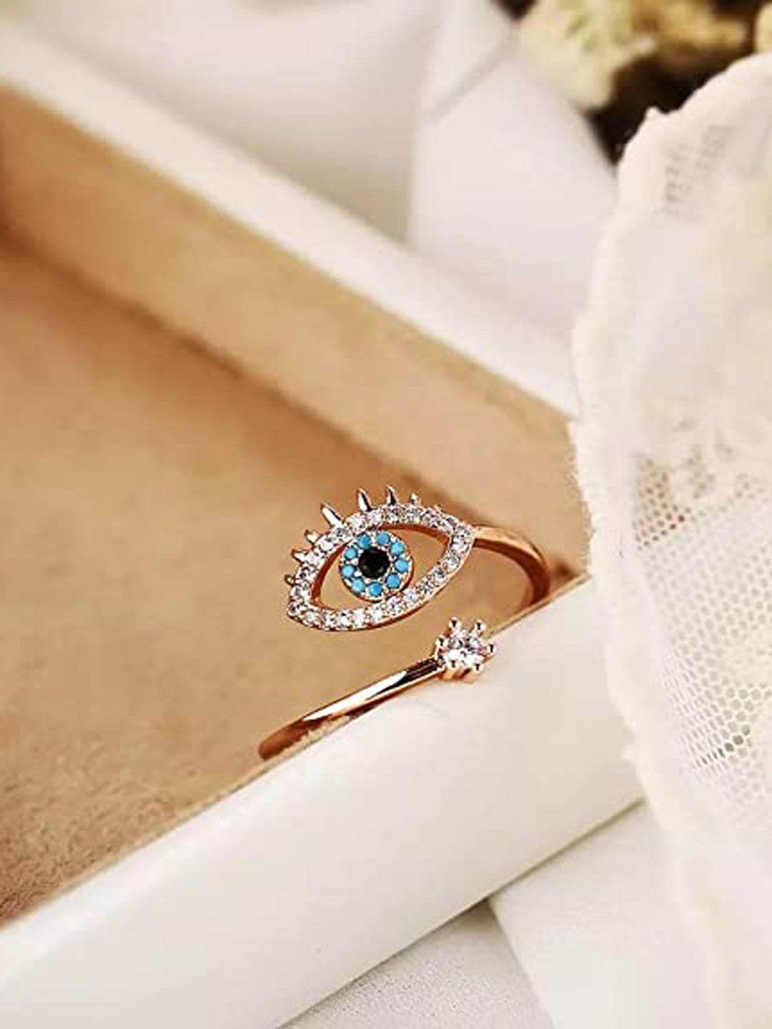Buy KARISHMA KREATIONS Rose Gold Plated AD Studded Adjustable Evil Eye ...