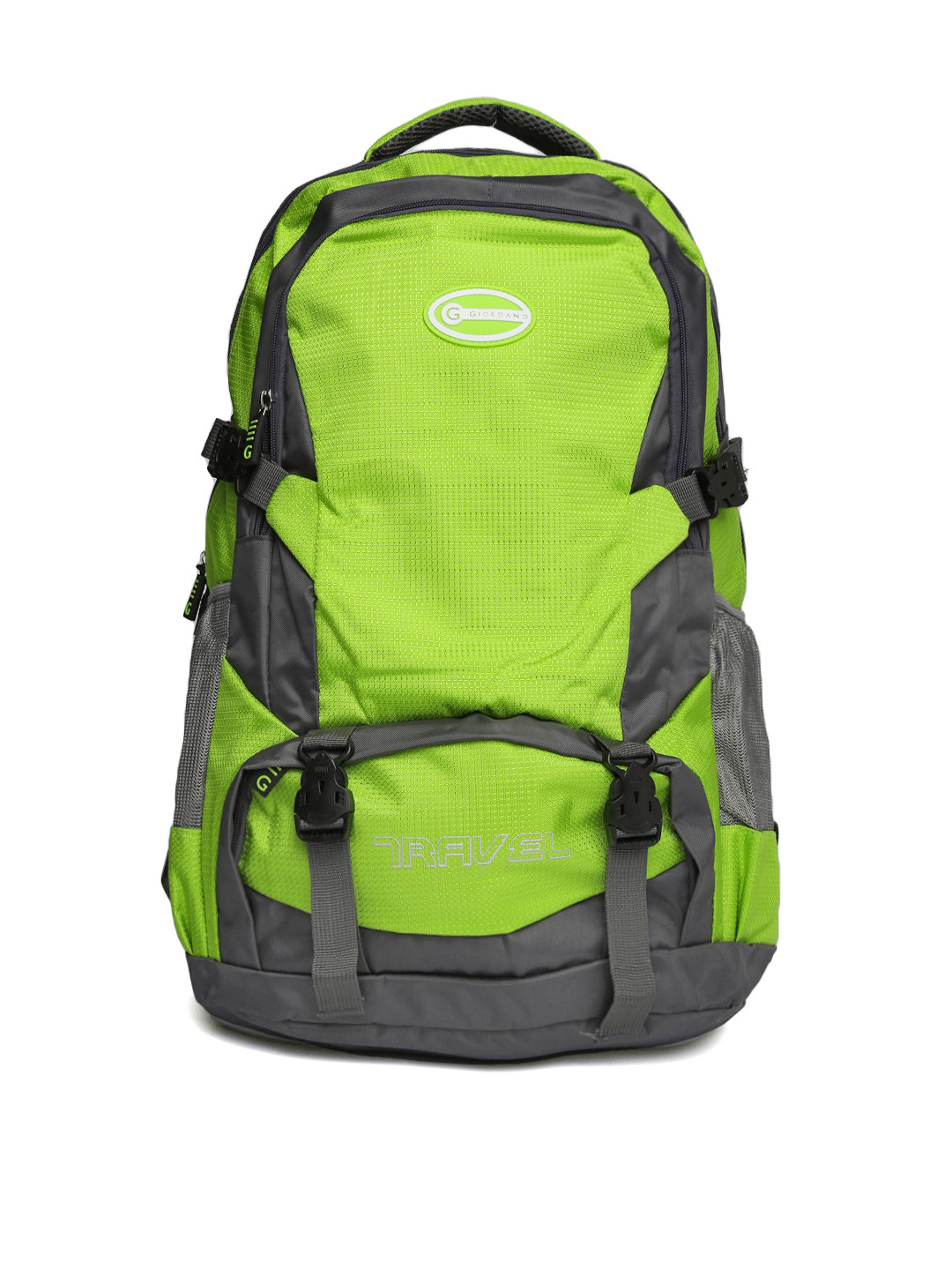 Buy GIORDANO Unisex Fluorescent Green & Grey Backpack - Backpacks for ...