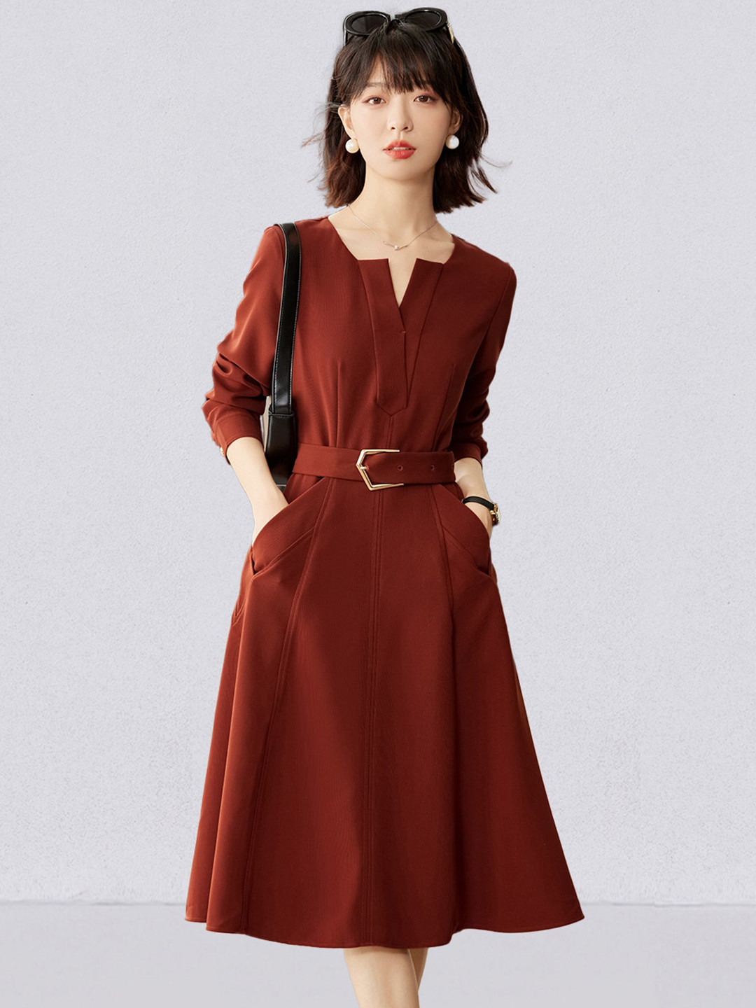 Buy JC Collection Fit & Flare Dress With Belt - Dresses for Women ...