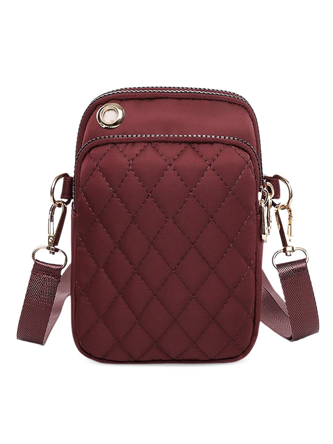 Buy Diva Dale Maroon Textured Bucket Sling Bag With Quilted - Handbags ...