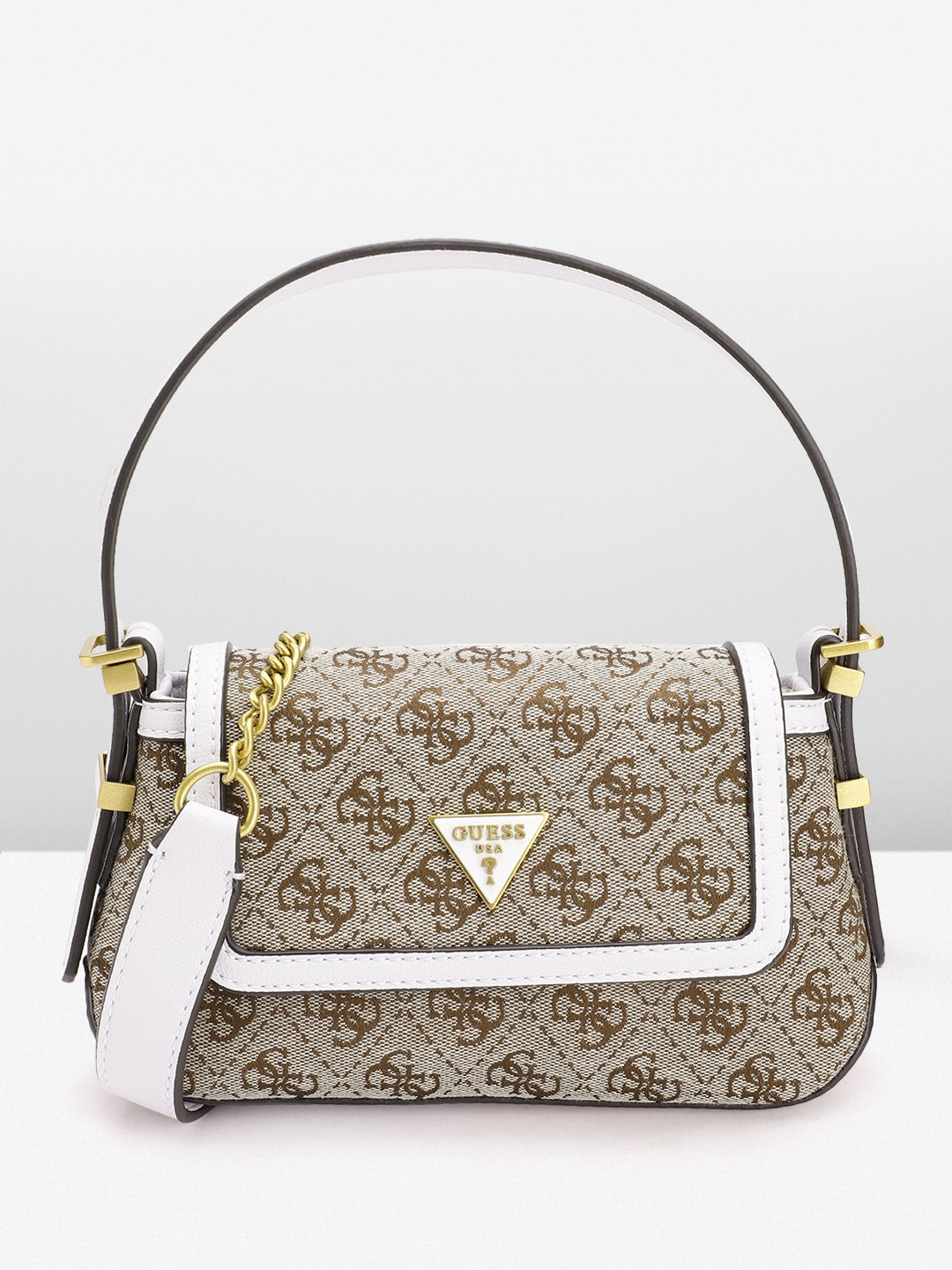 Buy GUESS Brand Logo Woven Design Shoulder Bag With Sling Strap ...