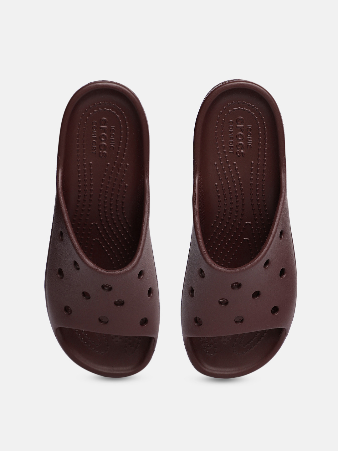 Buy Crocs Women Solid Croslite Sliders With Laser Cut Outs Detail ...