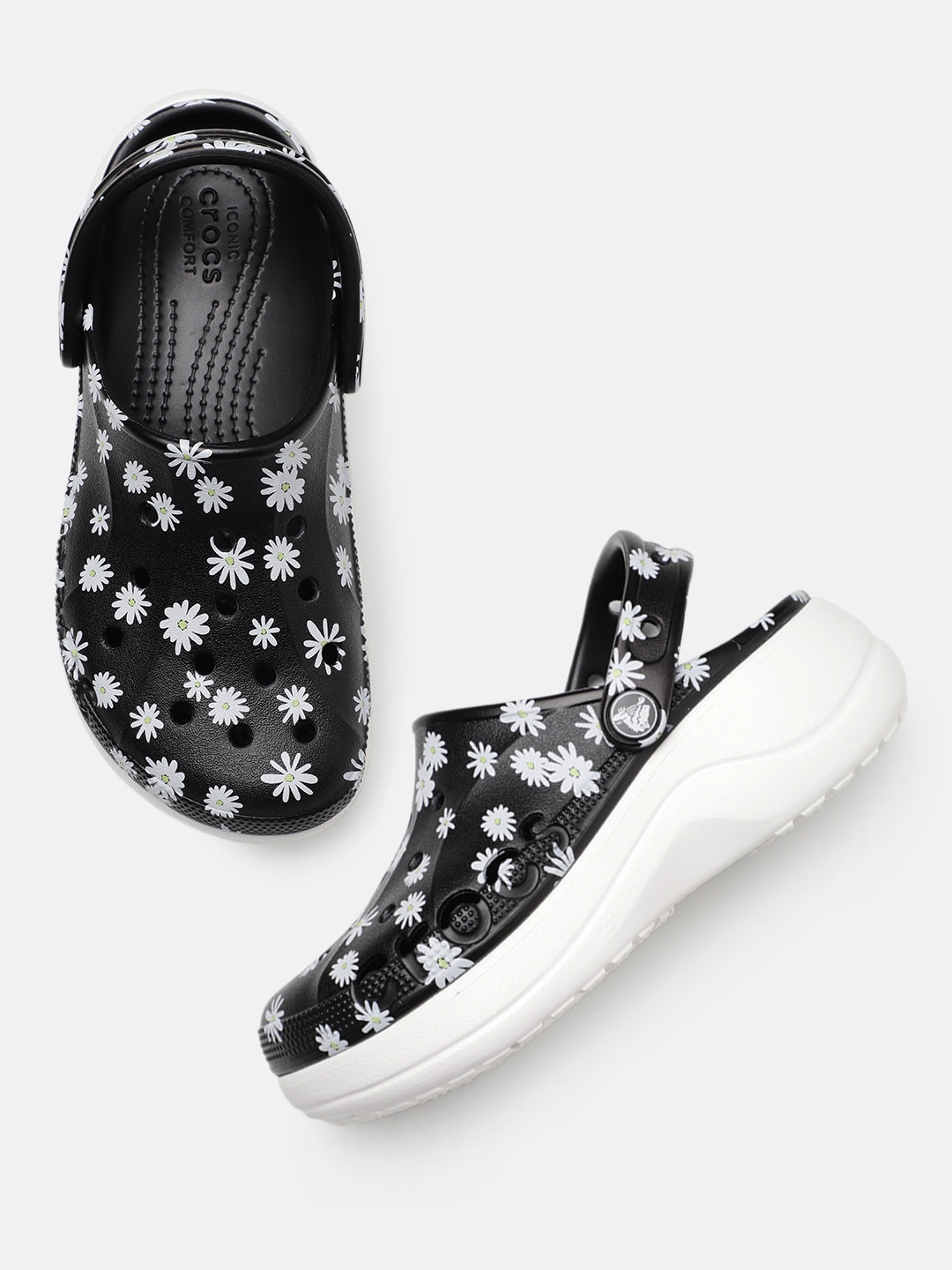 Buy Crocs Women Floral Printed Croslite Clogs - Flip Flops for Women ...