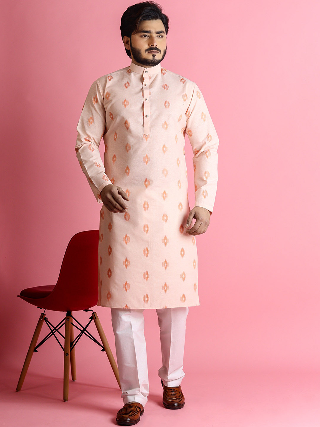 Buy Tibra Collection Ethnic Woven Design Kurta With Pyjamas - Kurta ...