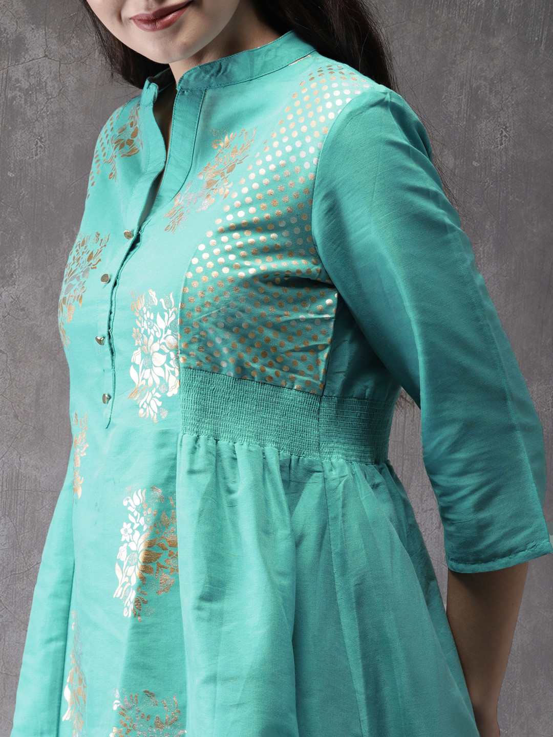 Buy Anouk Women Blue Printed A Line Kurta - Kurtas for Women 2323274 ...