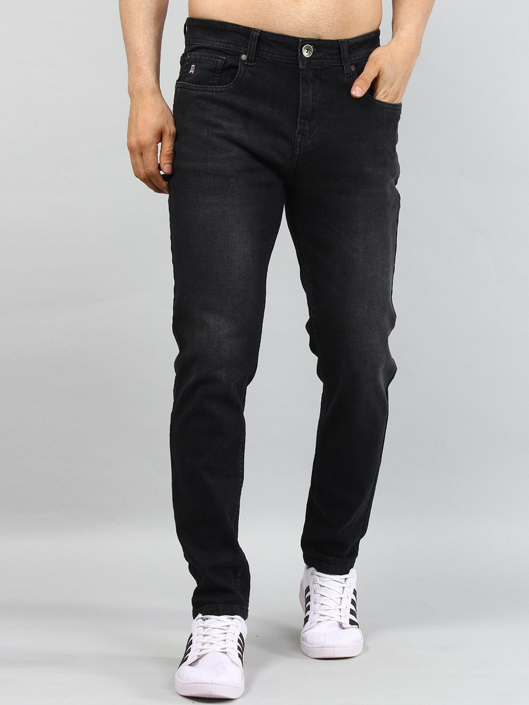 Buy TIM PARIS Men Slim Fit Mid Rise Light Fade Clean Look Stretchable ...